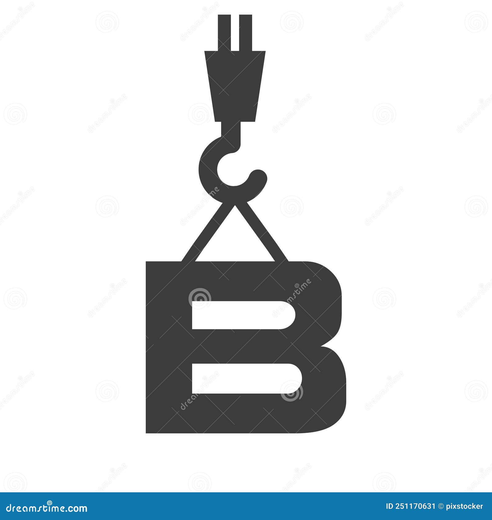 Letter B Construction Logo Template. Construction Logo Crane Concept ...