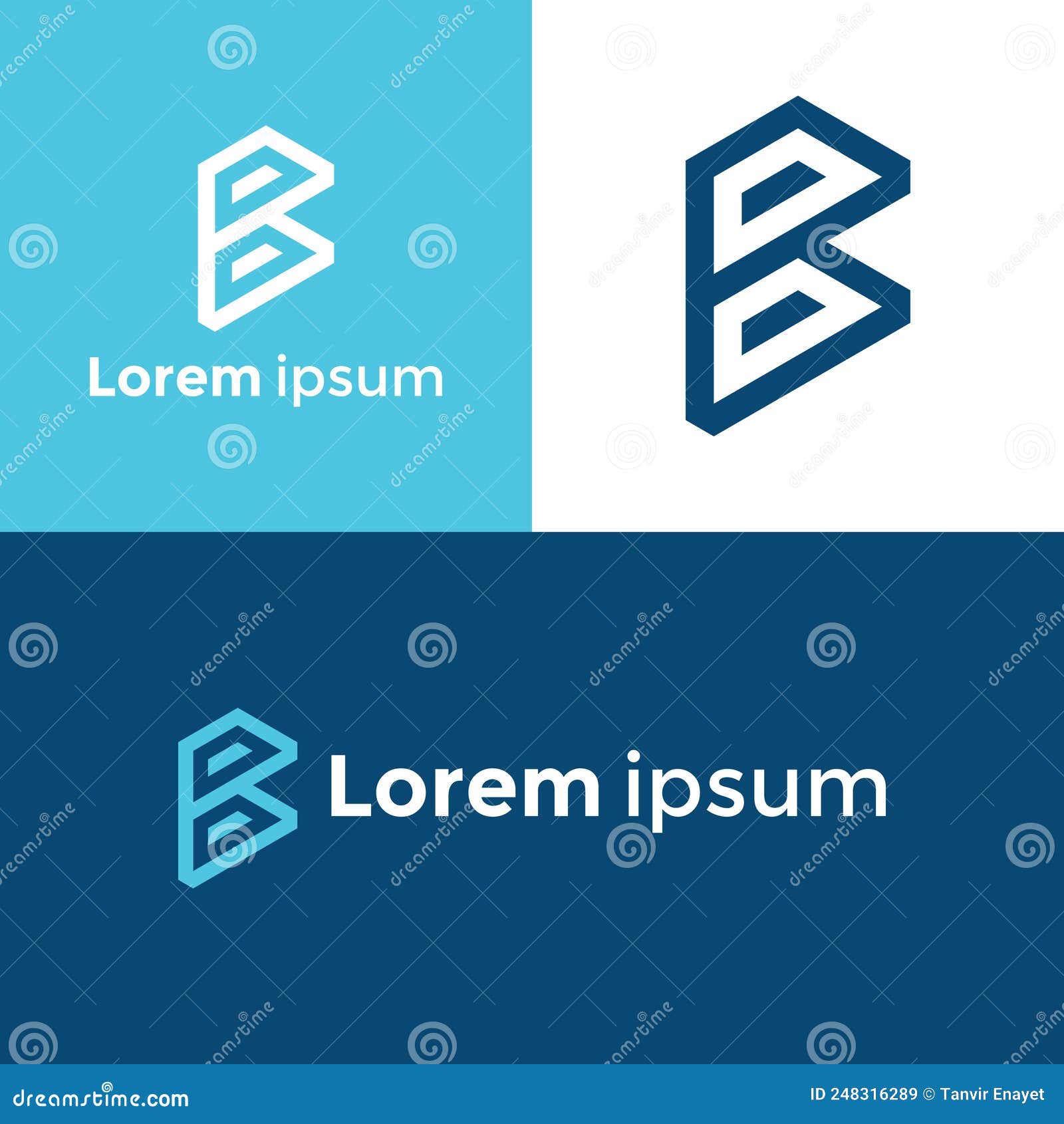 Letter B Creative Alphabet Monogram, Abstract B Font Logo Design, B ...