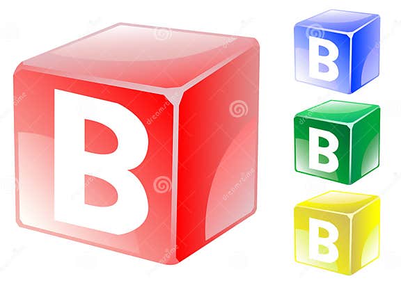 Letter b in cube stock vector. Illustration of typography - 35632922