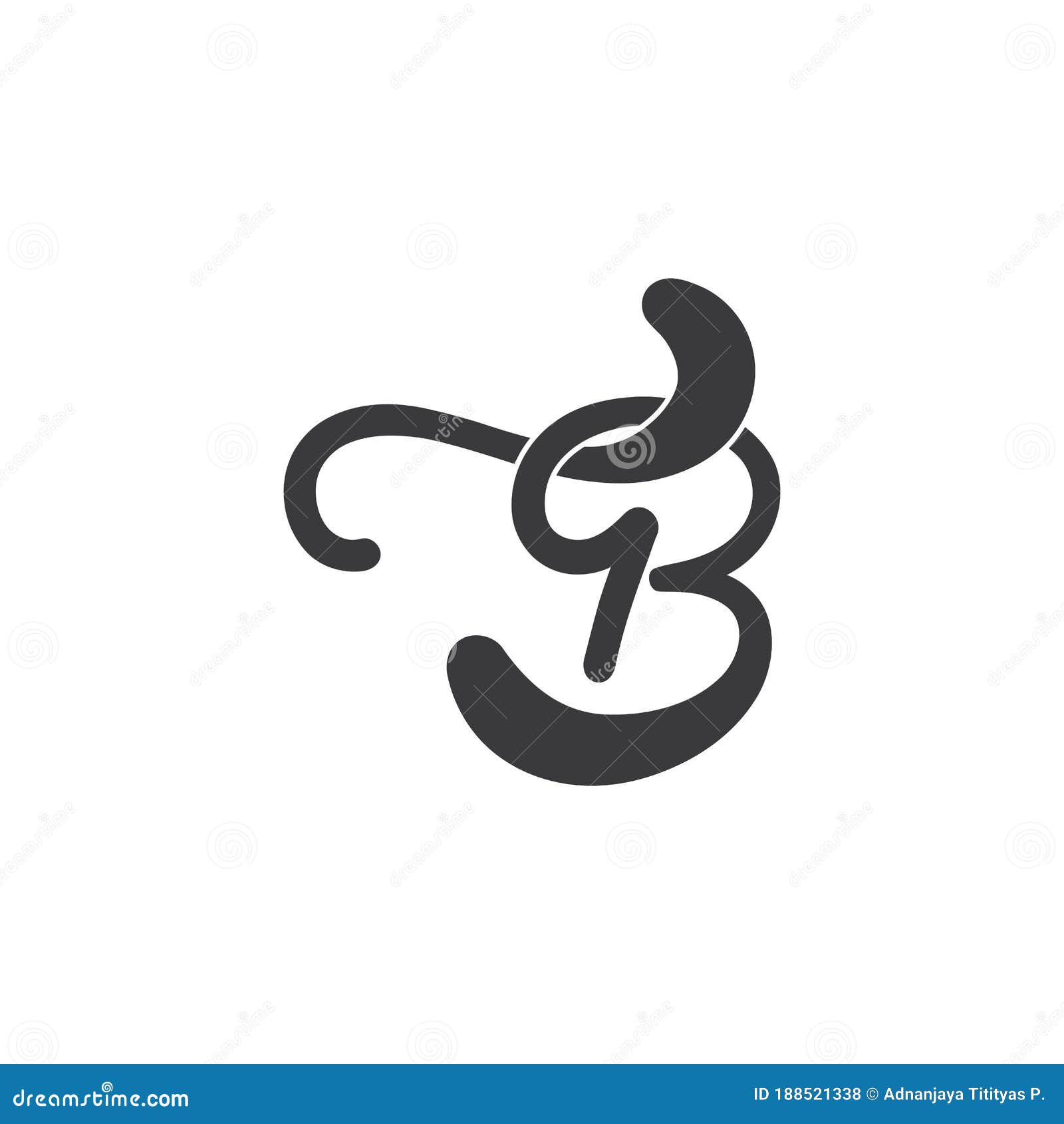 Letter B Curves Linked Motion Logo Vector Stock Vector - Illustration ...