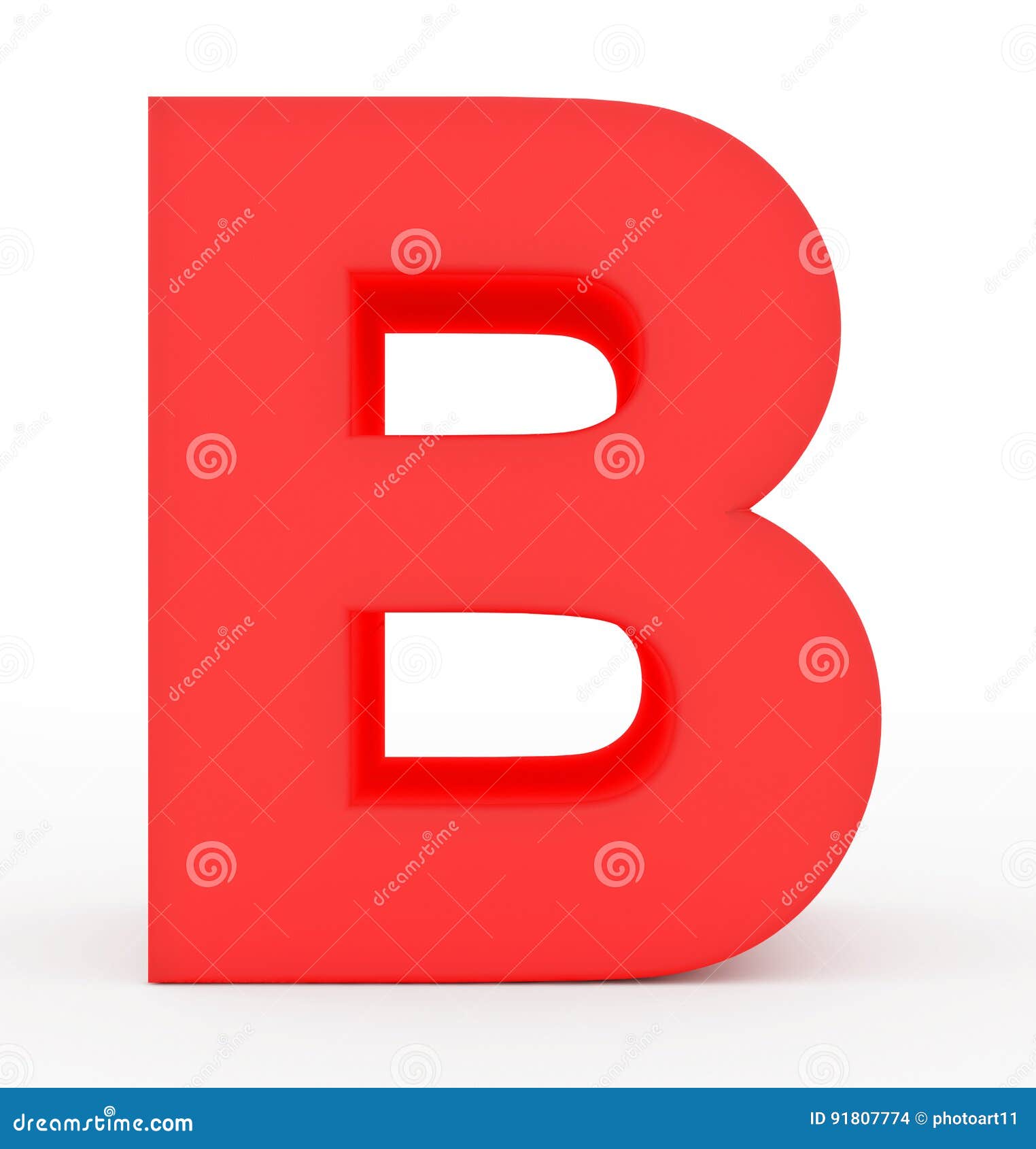 Letter B 3d red on white stock illustration. Illustration of abstract ...