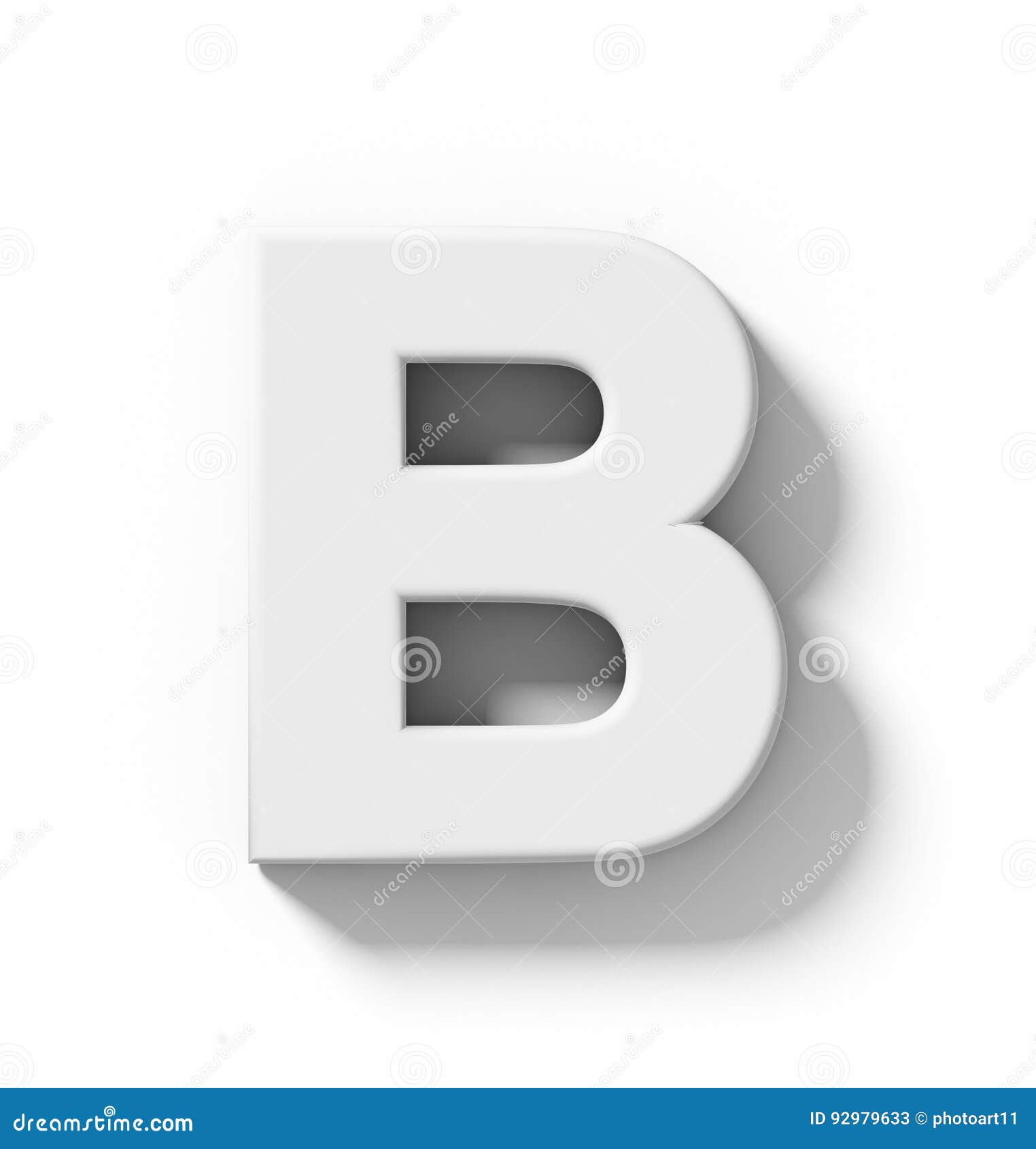 Letter B 3D White Isolated on White with Shadow - Orthogonal Pro Stock ...
