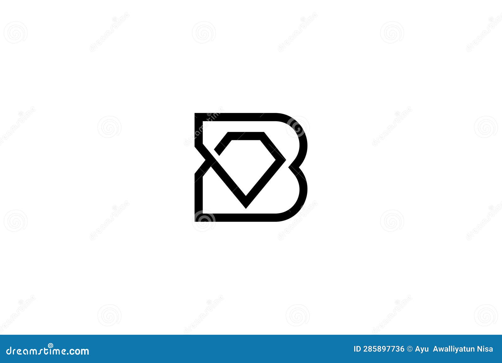 Letter B Diamond Logo Design Stock Vector - Illustration of modern ...