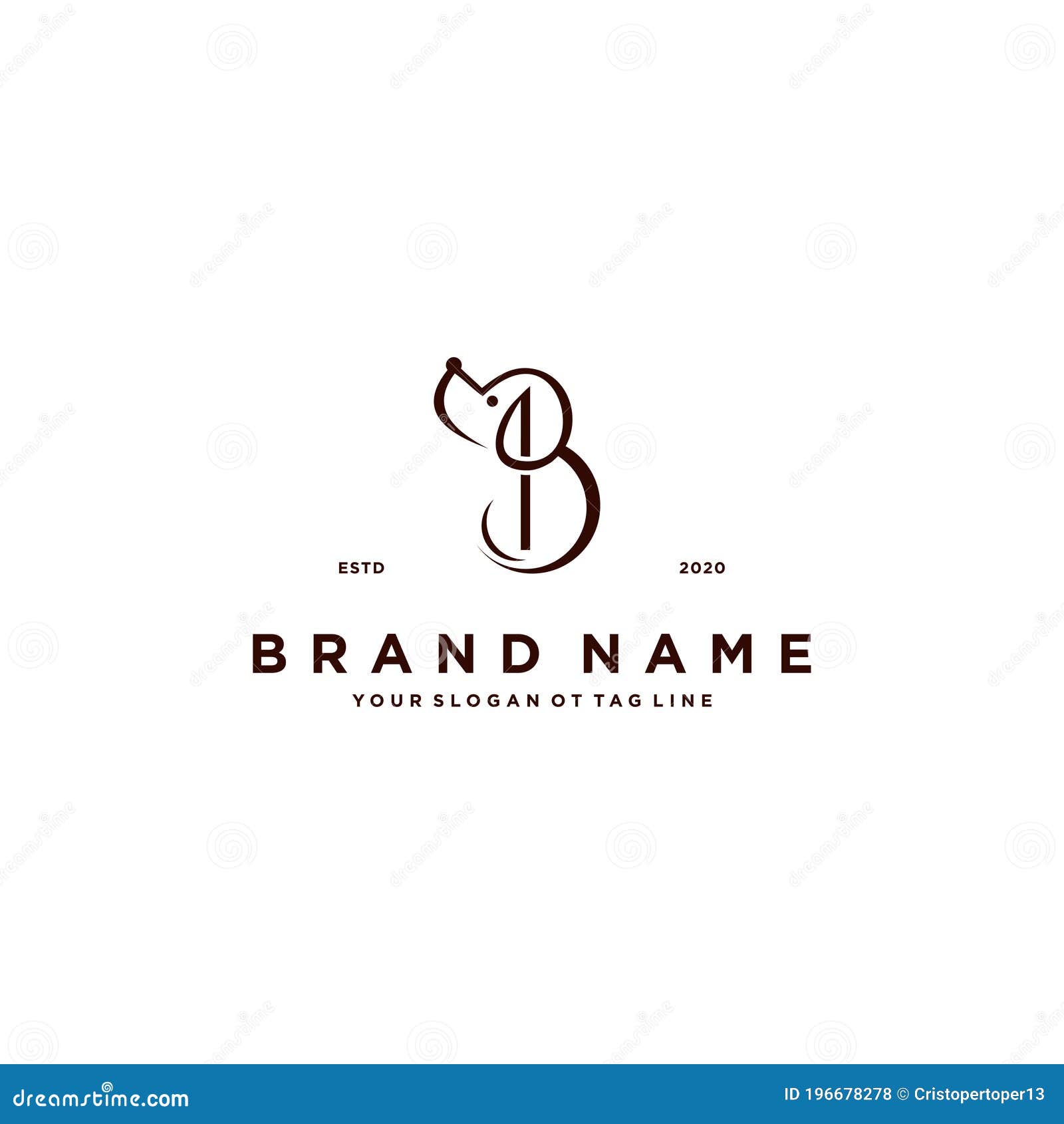 Letter B Dog Pet Logo Design Vector Stock Vector - Illustration of ...
