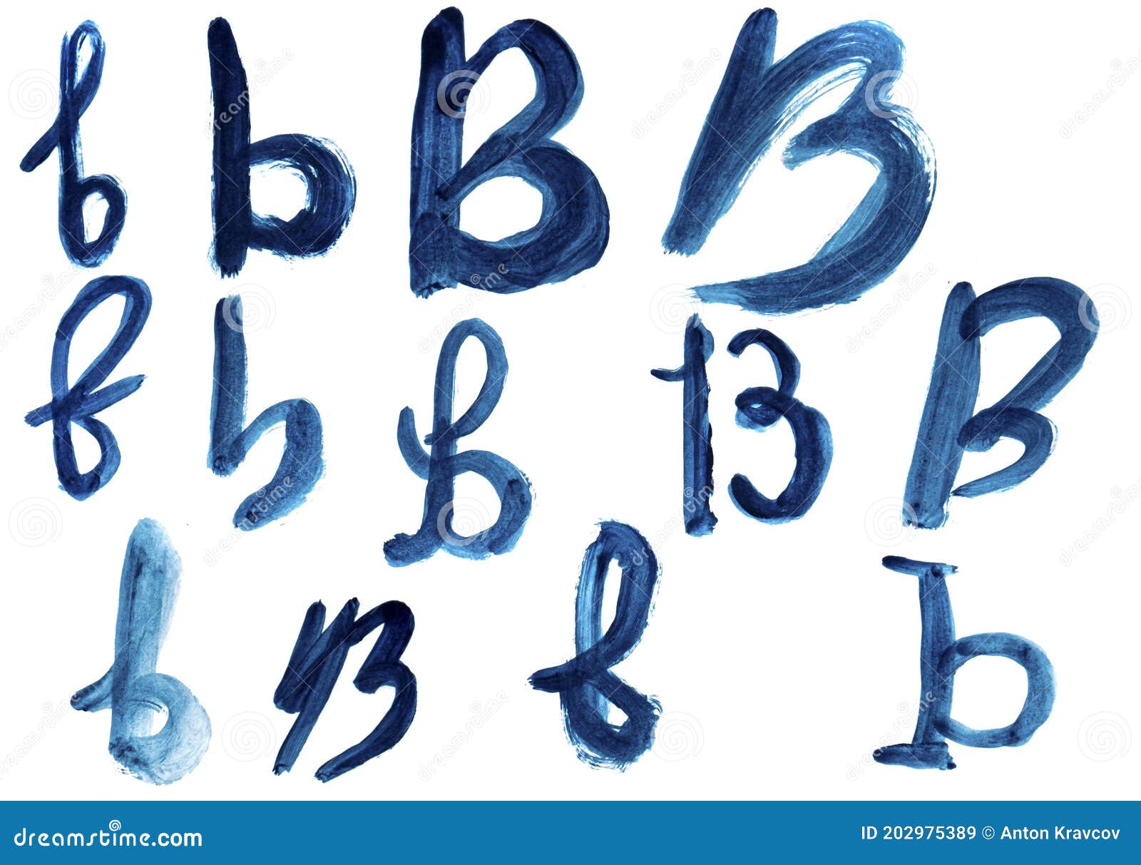 The Letter B is Drawn in Different Versions Stock Image - Image of type ...