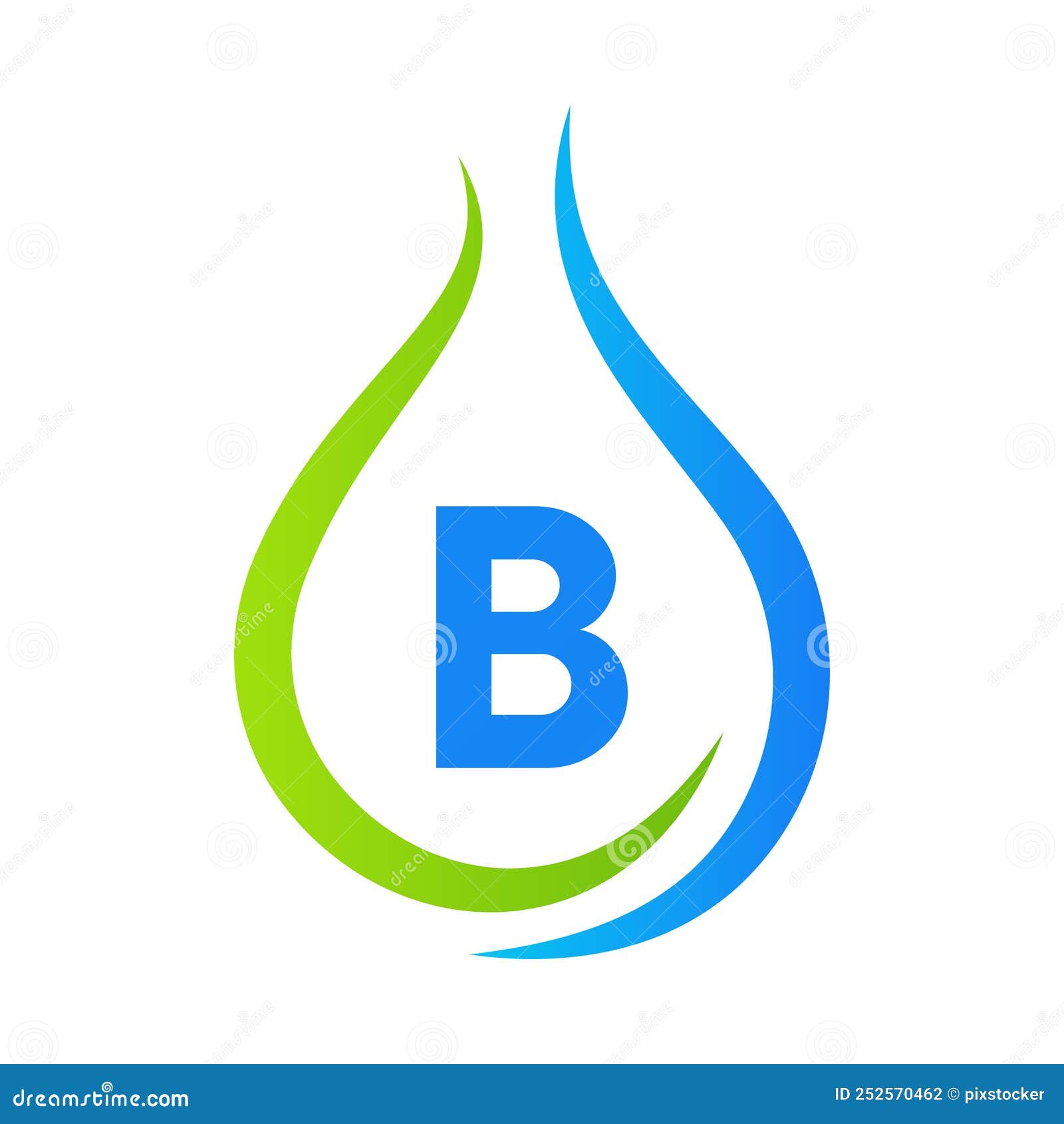 Letter B Drop Water Logo Design Vector Template. Minimal Water Logo ...