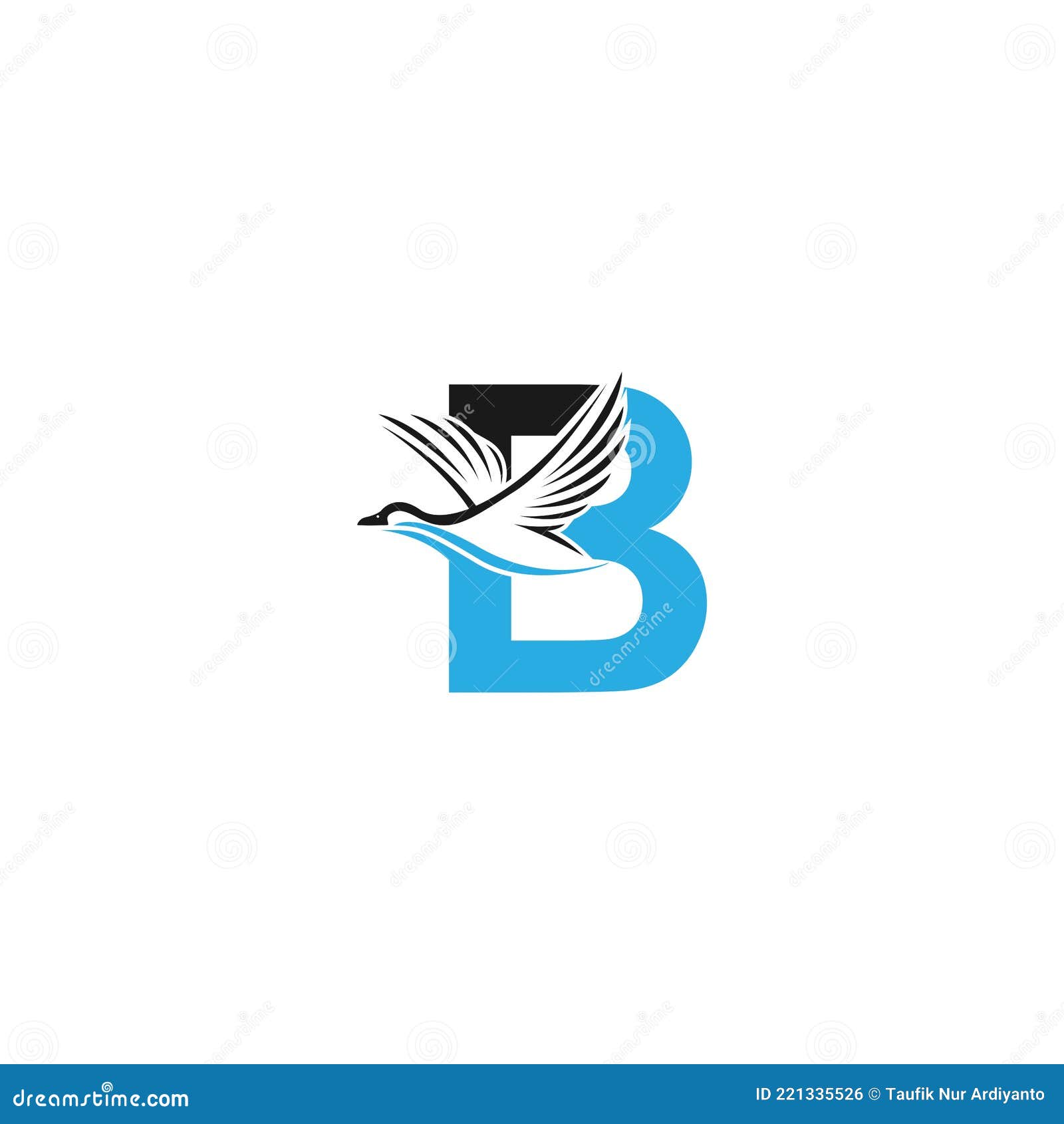 Letter B with Duck Icon Logo Design Illustration Stock Illustration ...