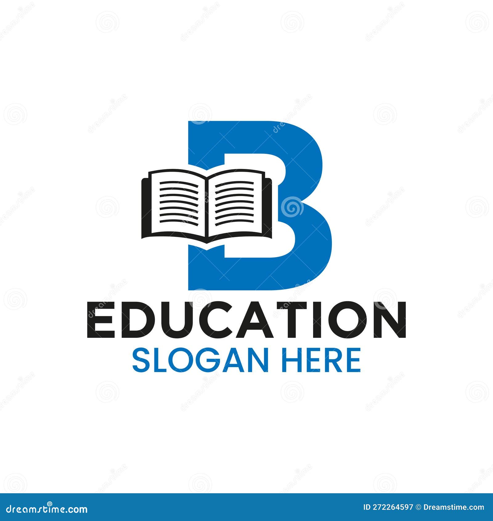 Letter B Education Logo Concept with Open Book Icon Template Stock ...
