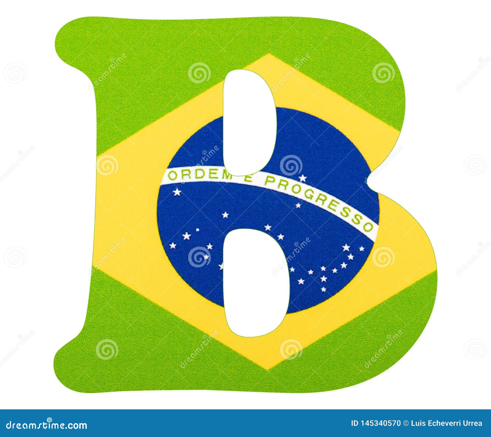 Letter B - Flag of Brazil. White Background Stock Illustration ...