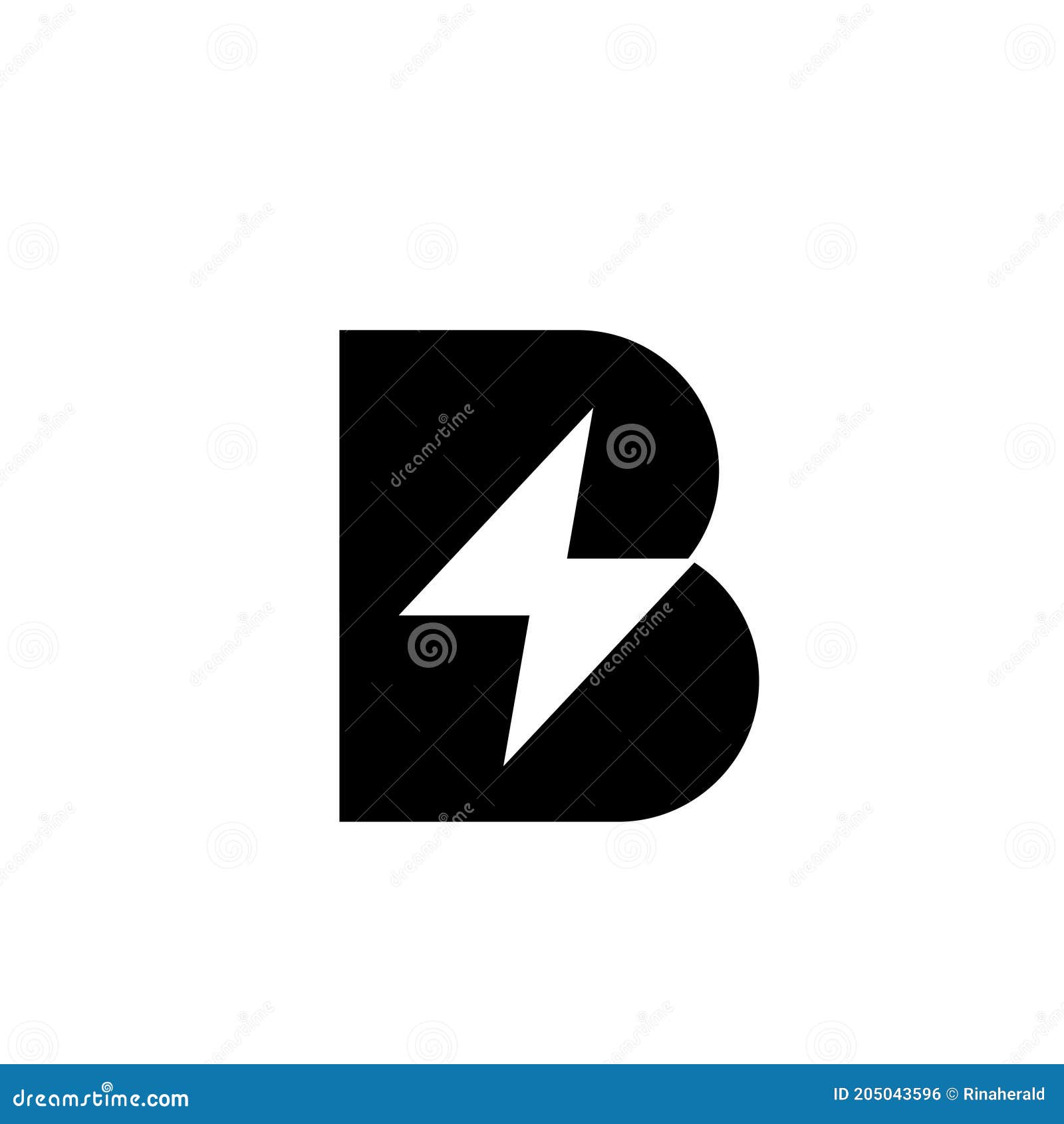 Letter B Flash Electric Logo Design Stock Vector - Illustration of ...