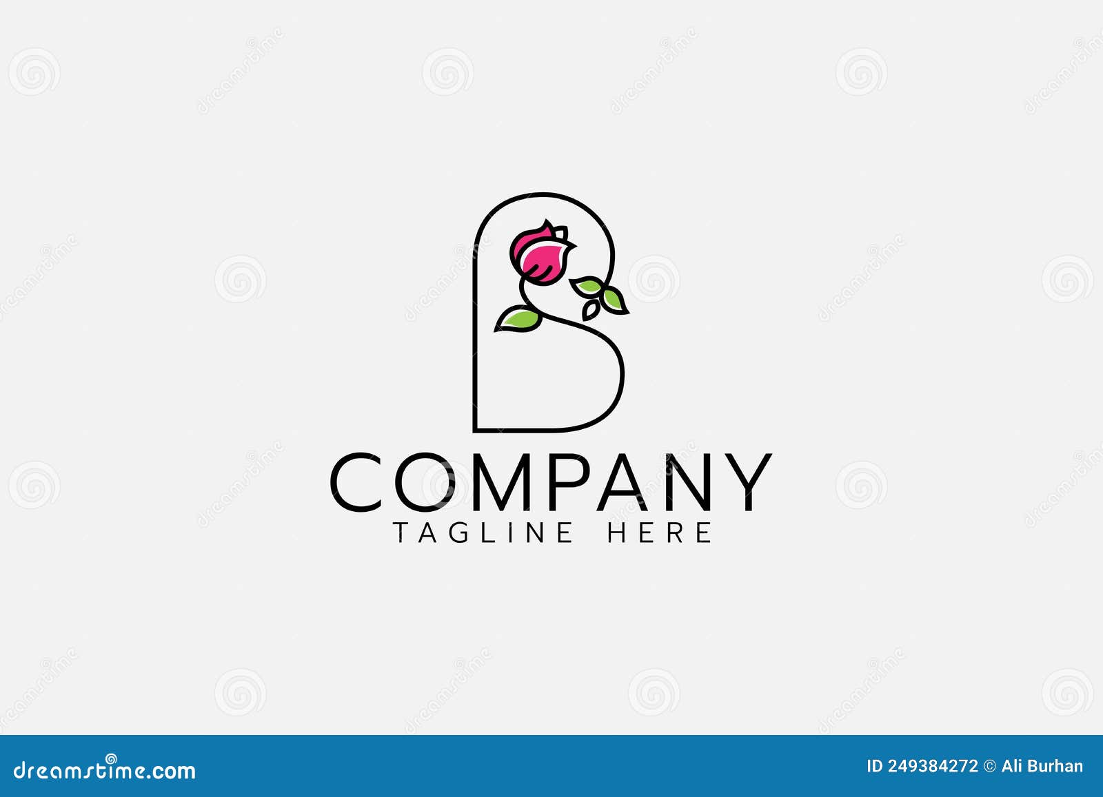 Letter B Flower with a Combination of Letter `B` and Rose Stock Vector ...