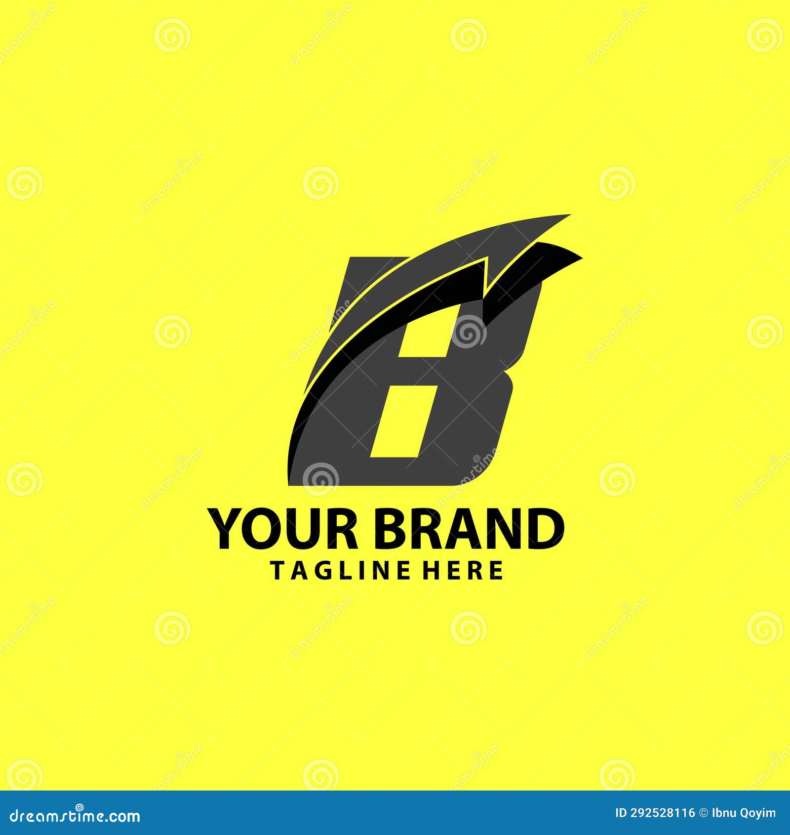 Letter B Font Monogram Arrow Shadow Logo Design Vector Stock Vector ...