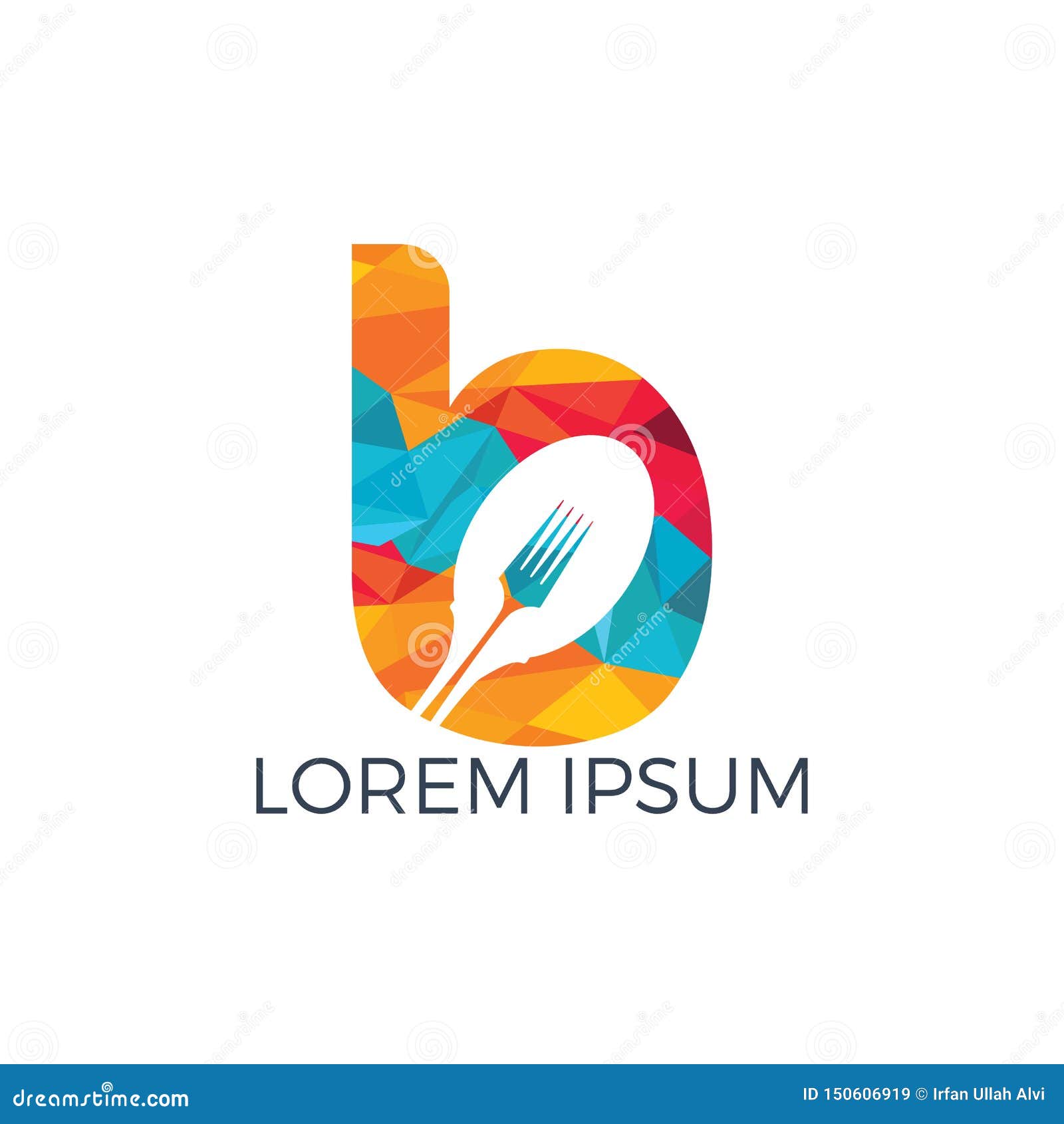 Letter B Food Logo Illustration Template. Stock Vector - Illustration ...