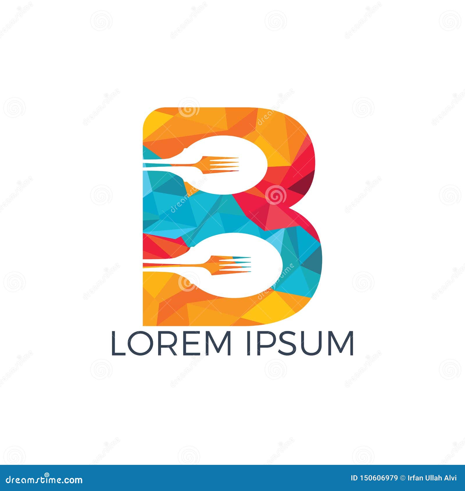 Letter B Food Logo Illustration Template. Stock Vector - Illustration ...