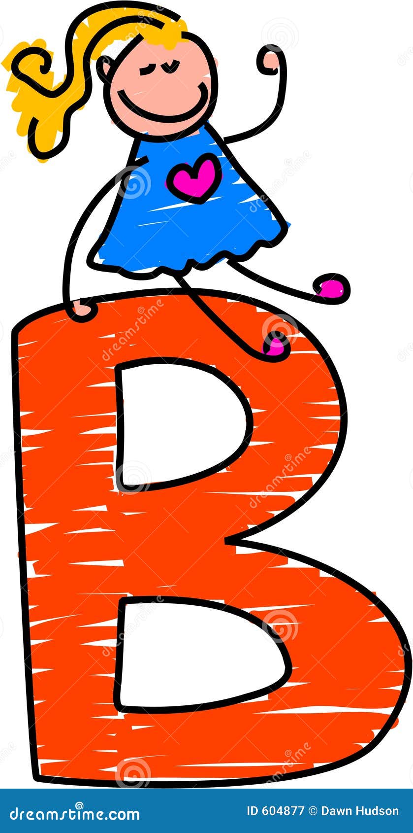 Letter B girl stock illustration. Illustration of letters - 604877