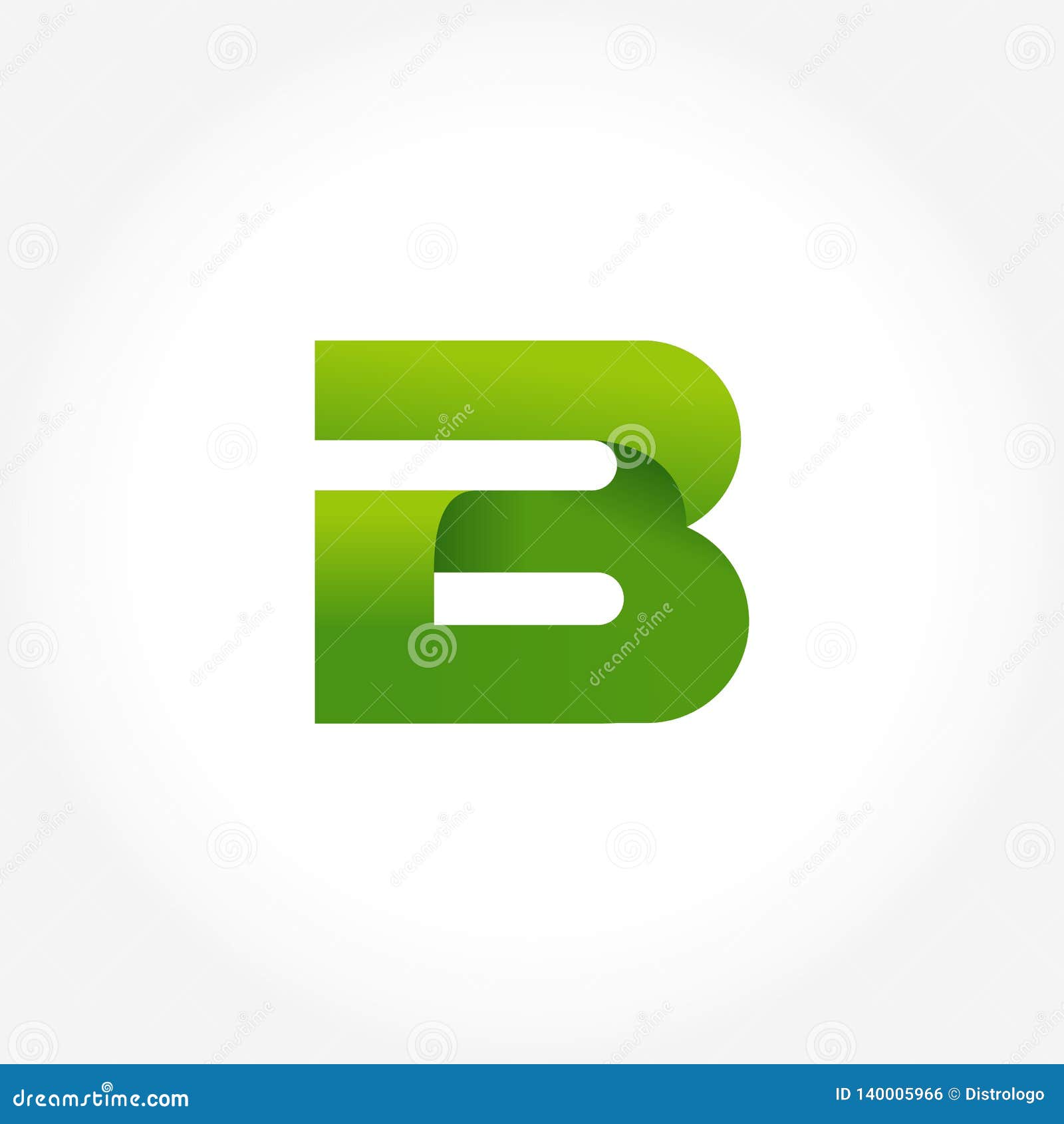 Letter B Green Logo Template. Alphabet Logotype Design Stock Vector ...