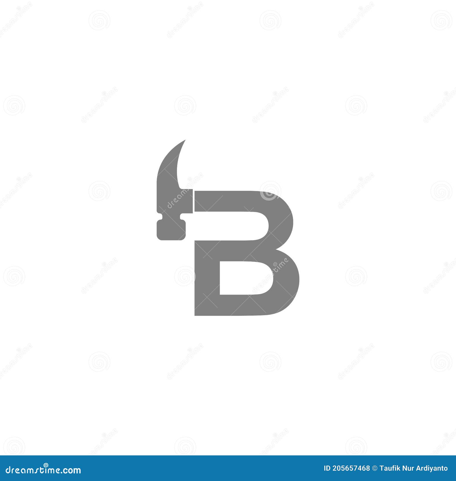 Letter B and Hammer Combination Icon Logo Design Stock Vector ...