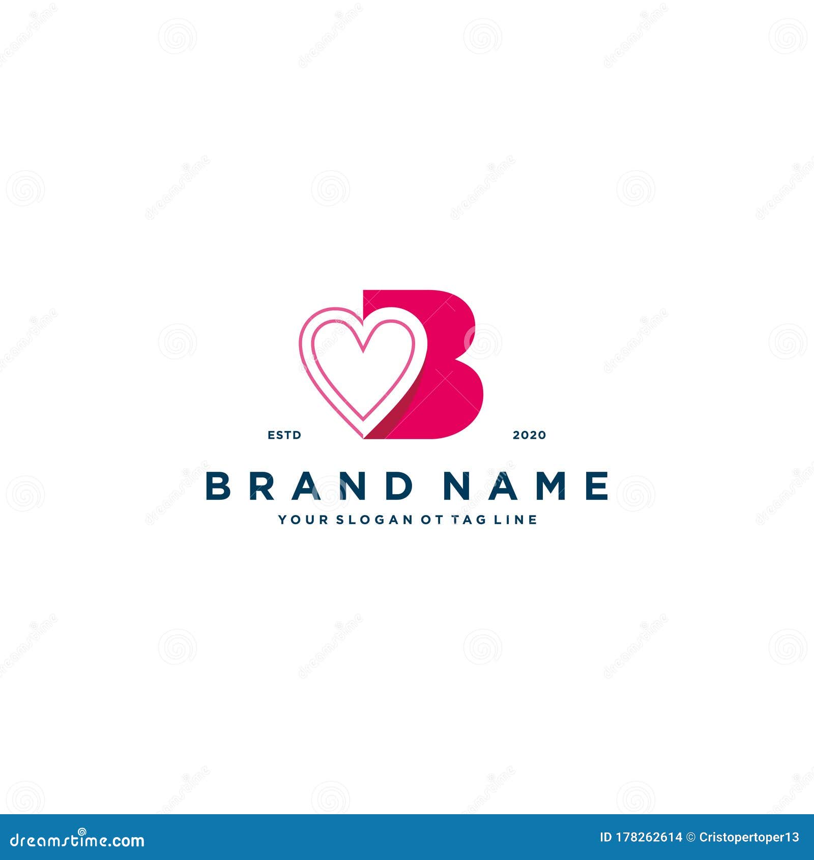 Letter B Heart Logo Icon Design Vector Stock Vector - Illustration of ...