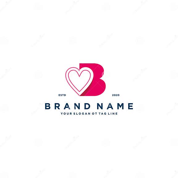 Letter B Heart Logo Icon Design Vector Stock Vector - Illustration of ...