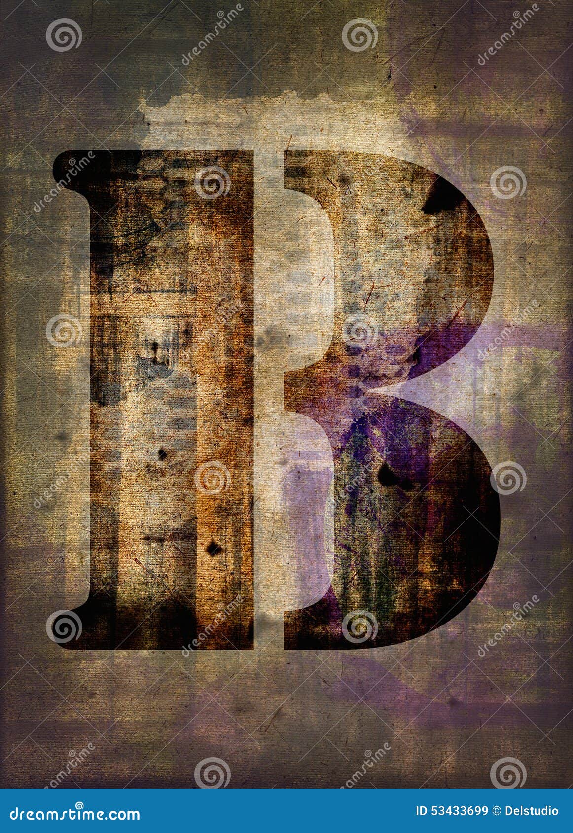 Letter B, Industrial Textured Background Stock Illustration ...