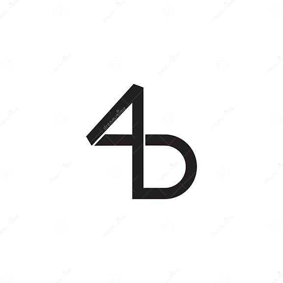 Letter 4b Infinity Simple Line Logo Vector Stock Vector - Illustration ...