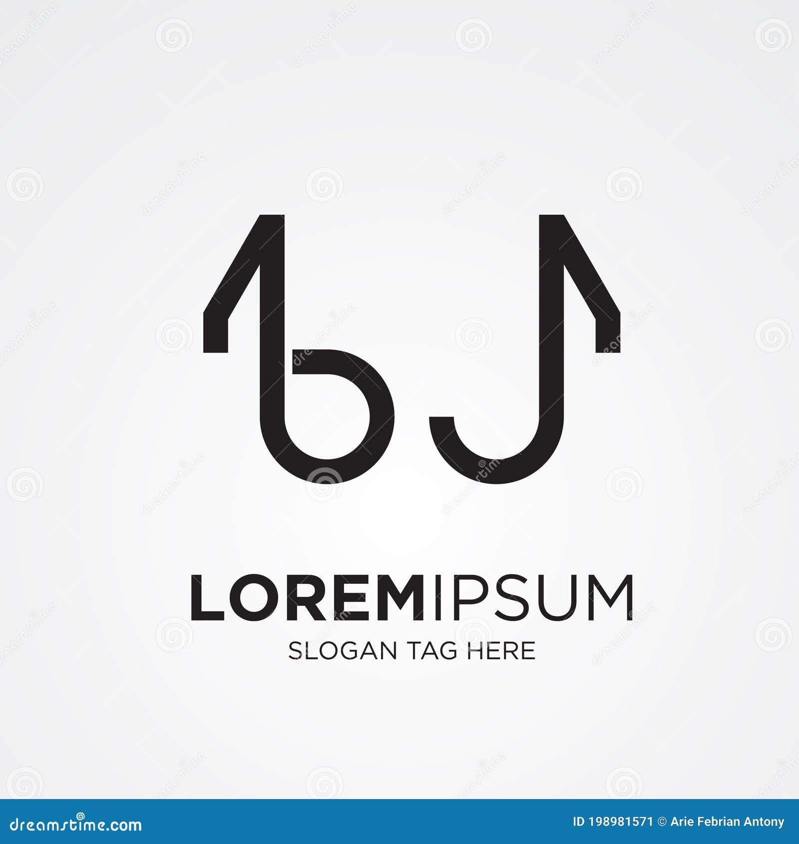 Letter B and J Best Jazz Logo Vector Design Stock Vector - Illustration ...