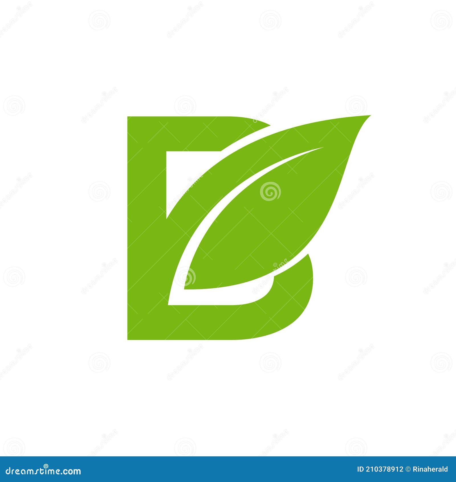Letter b leaf green logo stock illustration. Illustration of icon ...