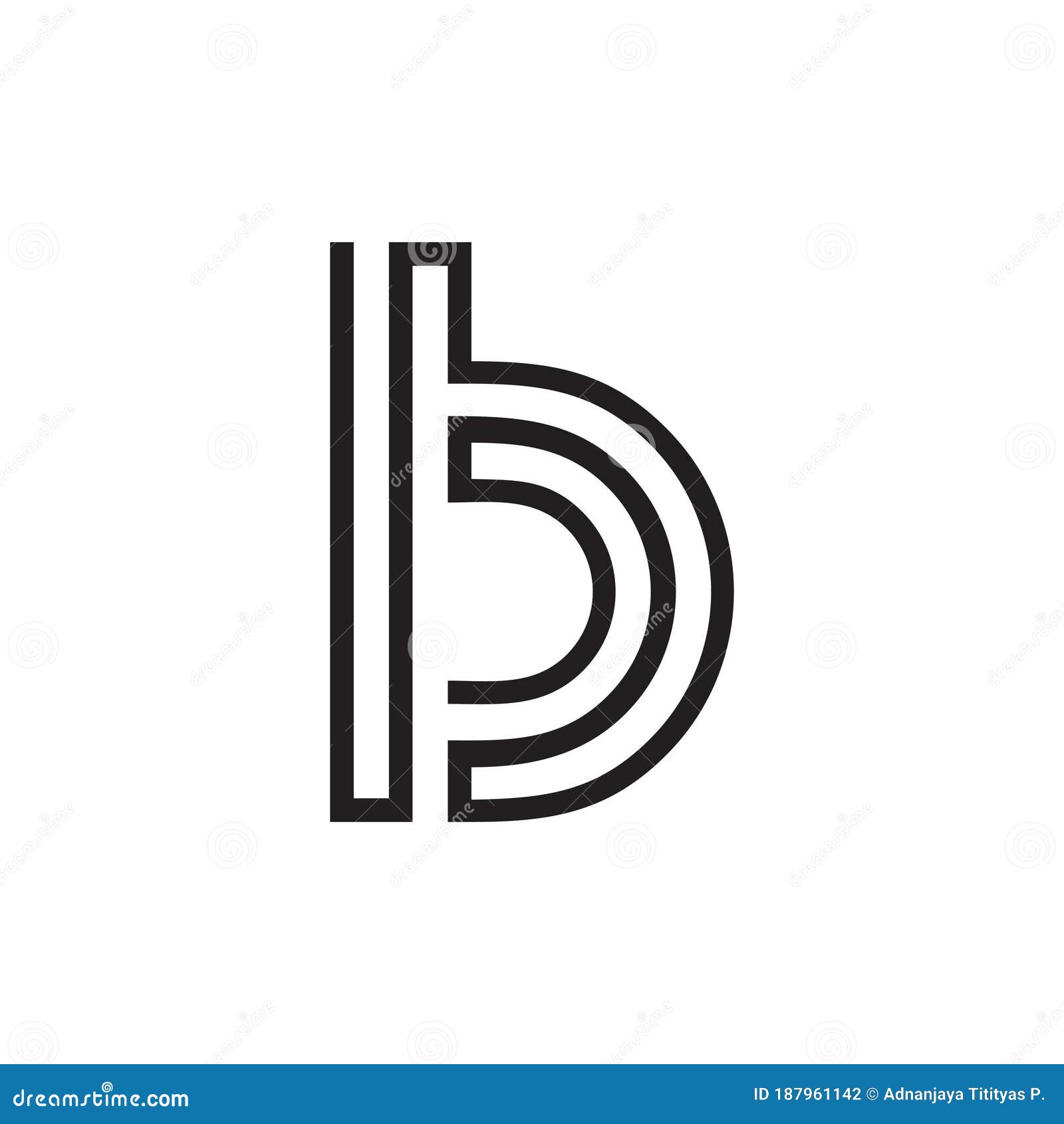 Letter B Lines Art Stripes Geometric Logo Vector Stock Vector ...