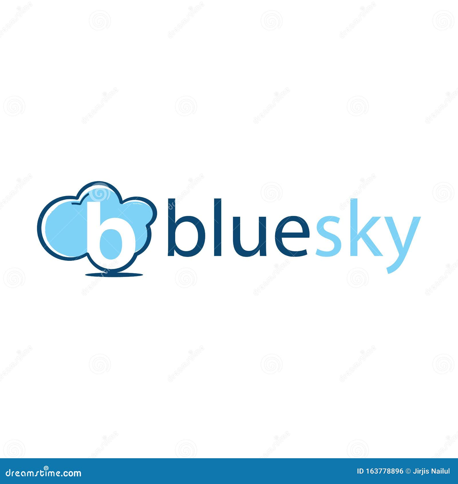 Letter B Logo with Cloud Element and Text Blue Sky Stock Vector ...