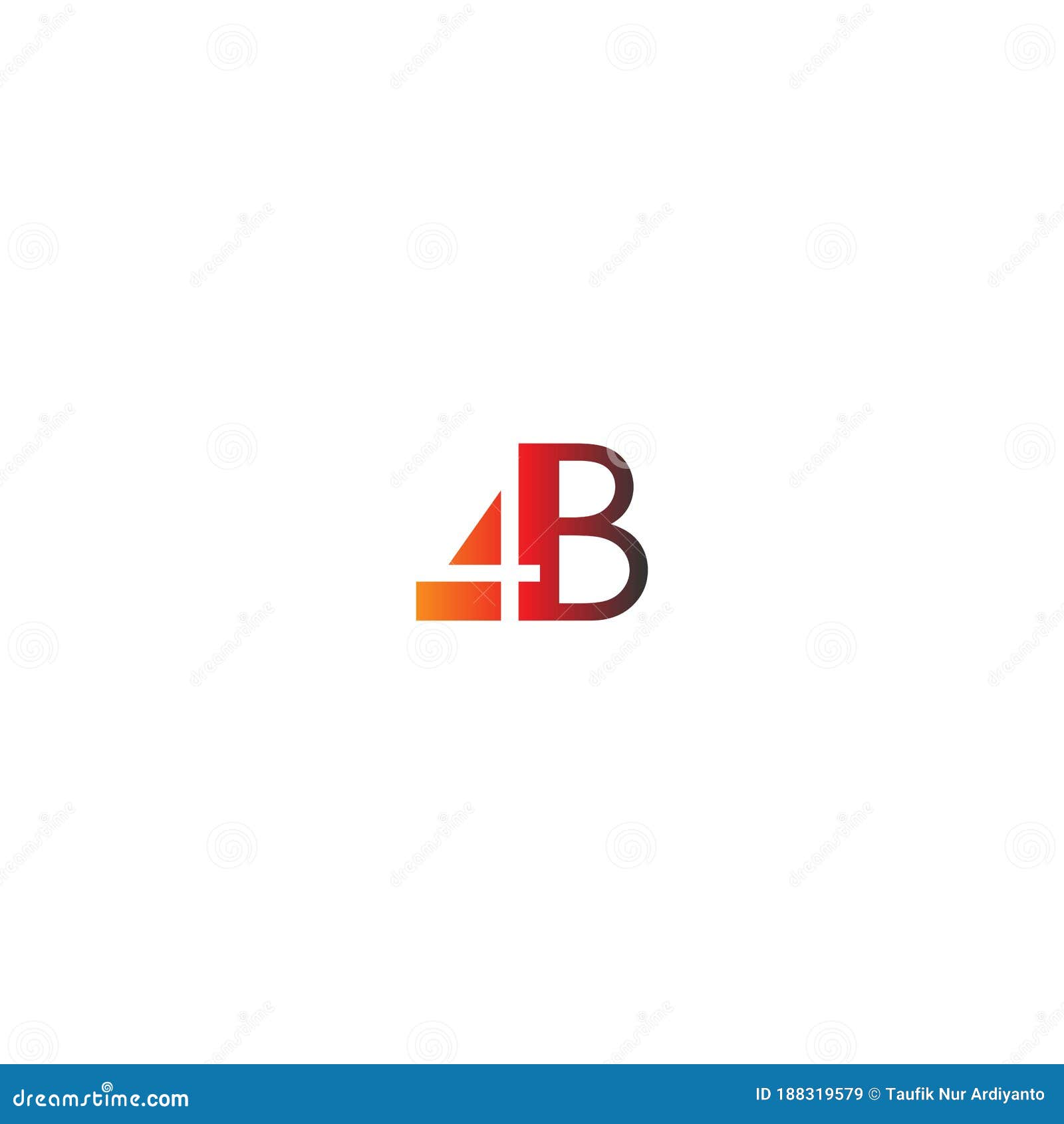 Letter 4B logo combination stock vector. Illustration of character ...