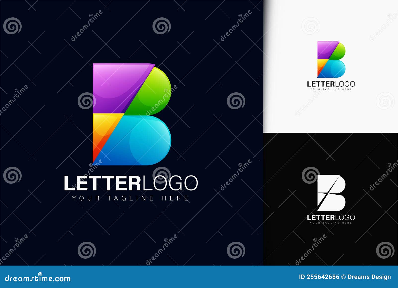 Letter B Logo Design with Gradient Stock Vector - Illustration of ...