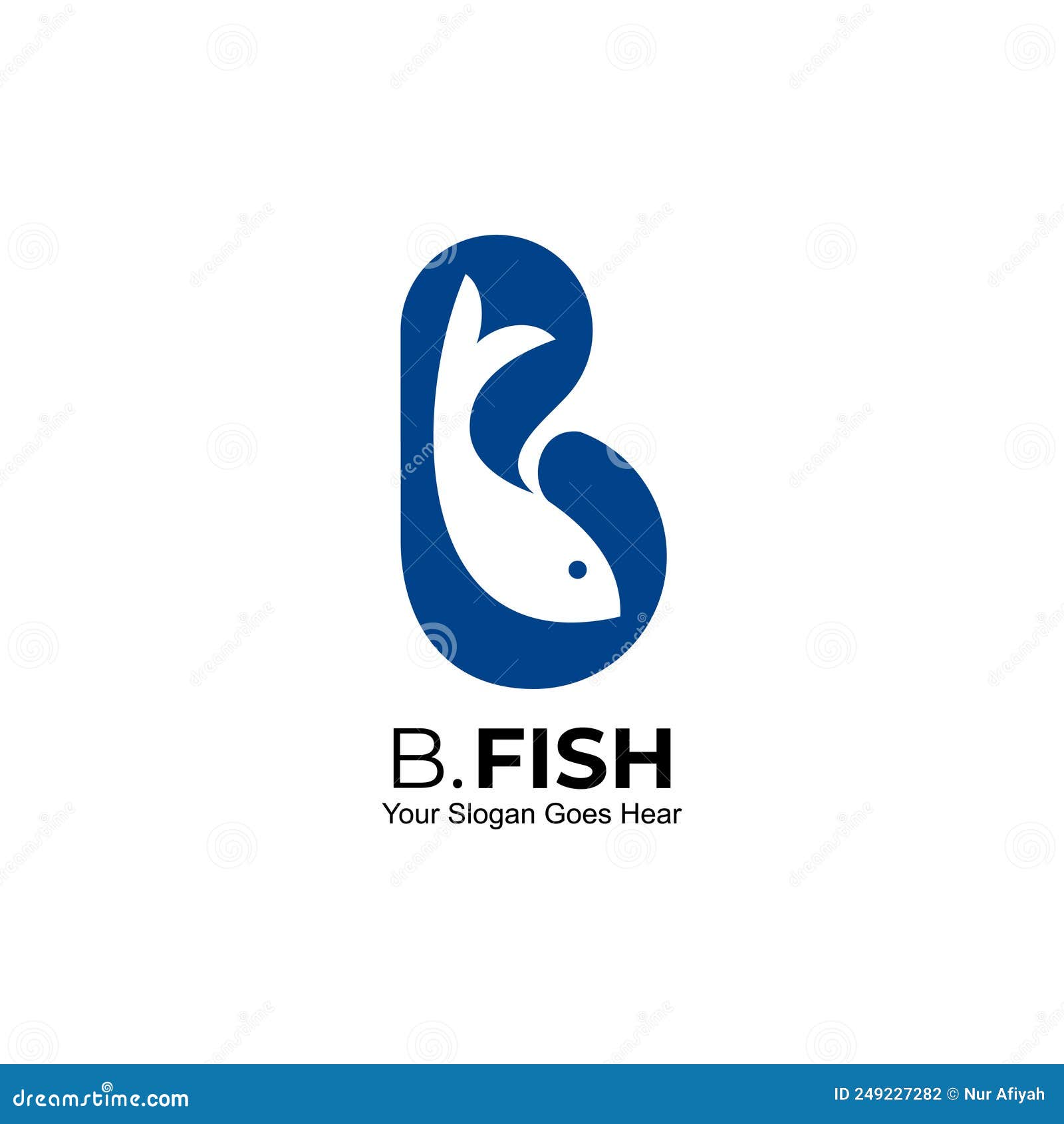 Letter B Logo and Fish Design, Simple Logo Template Stock Vector ...