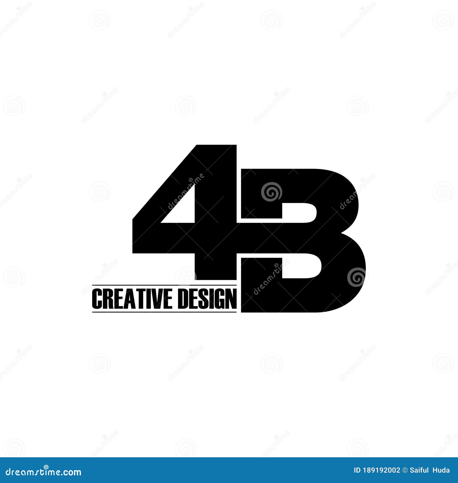 Letter 4B Monogram Logo Icon Design Vector. Stock Vector - Illustration ...