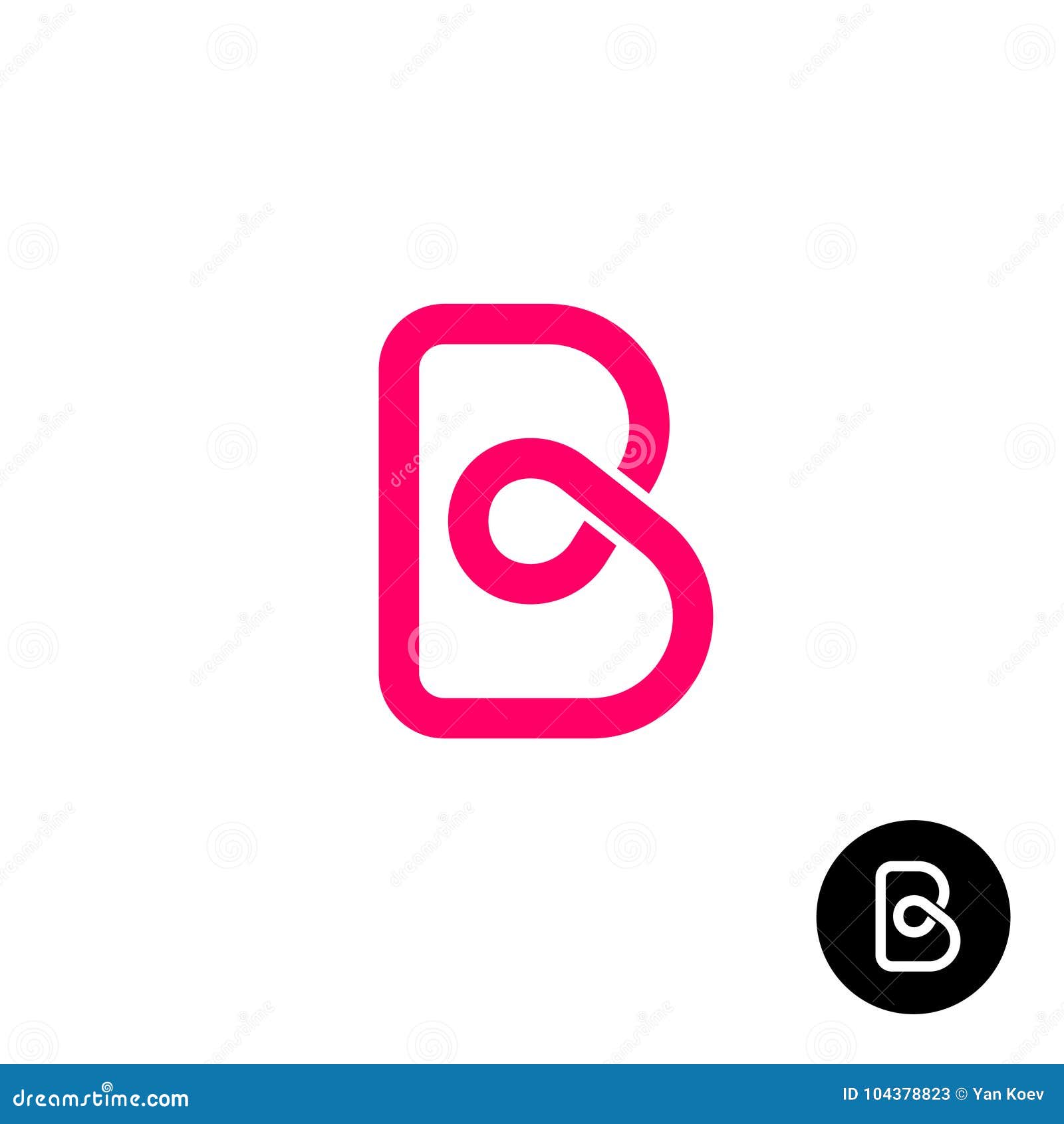Letter B Logo Monoline Wireframe Style. Cartoon Vector | CartoonDealer ...