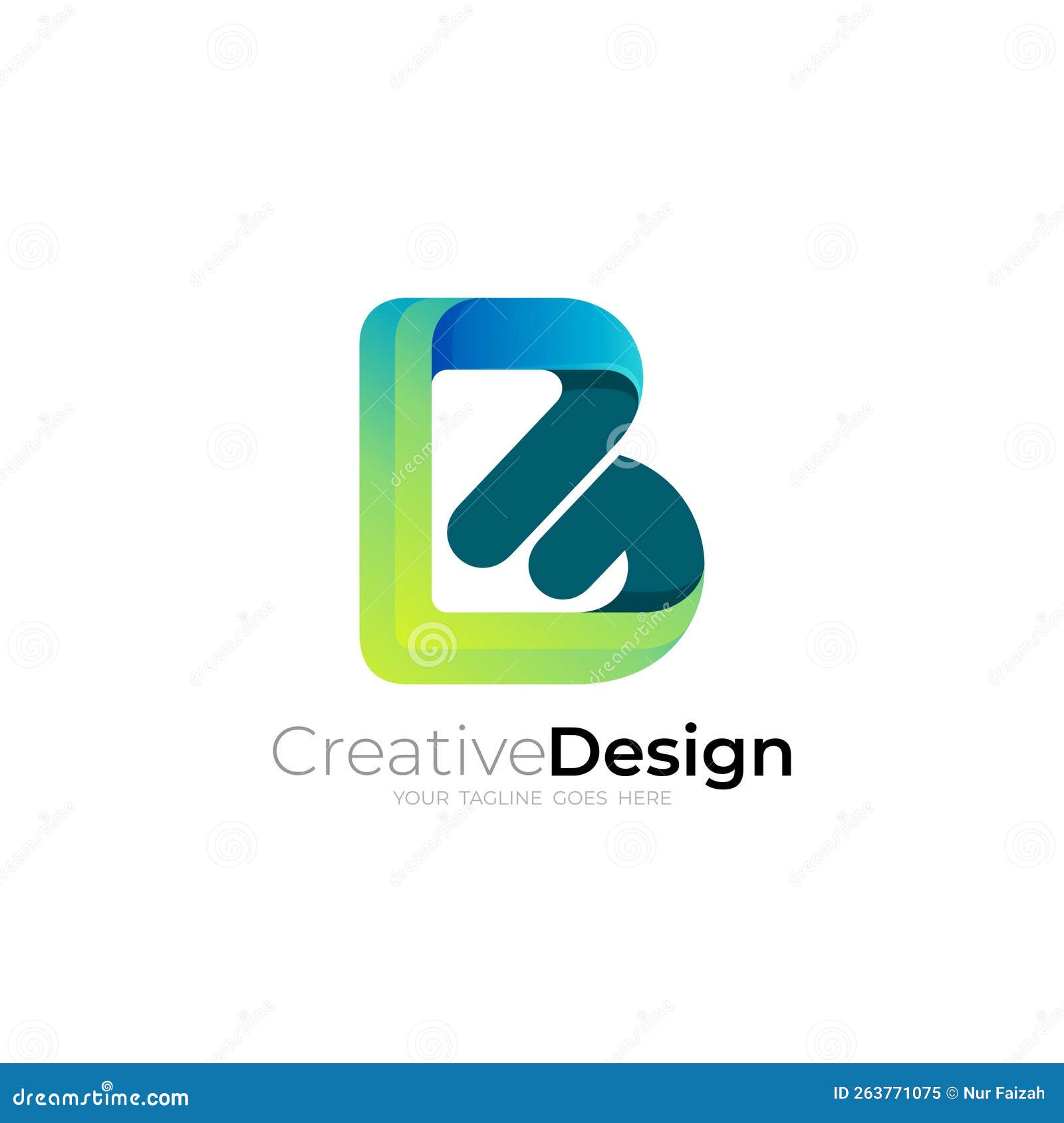 Letter B Logo with Simple Design Colorful, B Logos Stock Vector ...