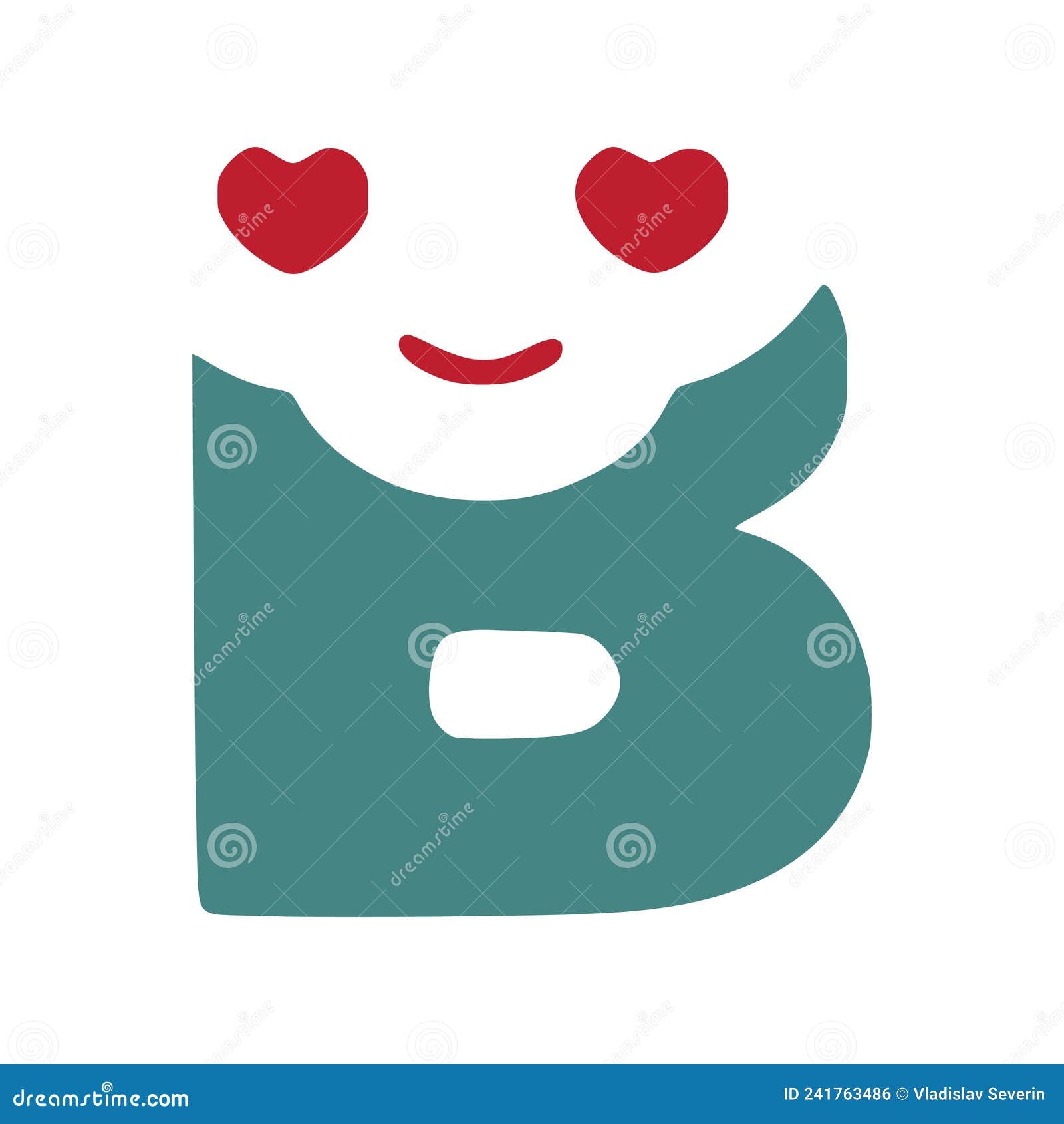Letter B in Love is a Cute Smiley Stock Illustration - Illustration of ...