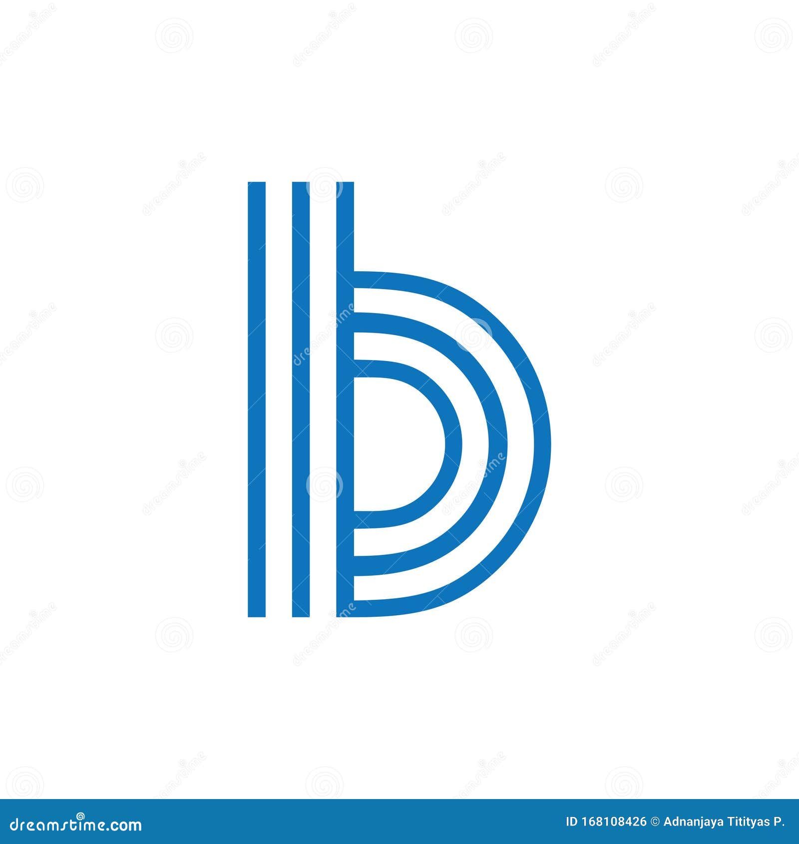 Letter B Lowercase Stripes Logo Vector Stock Vector - Illustration of ...