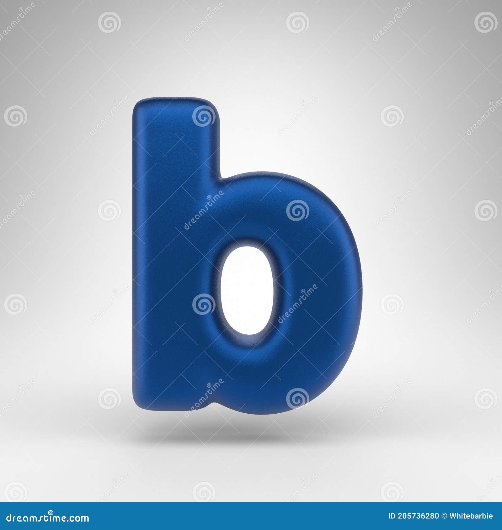 Letter B Lowercase on White Background. Anodized Blue 3D Letter with ...
