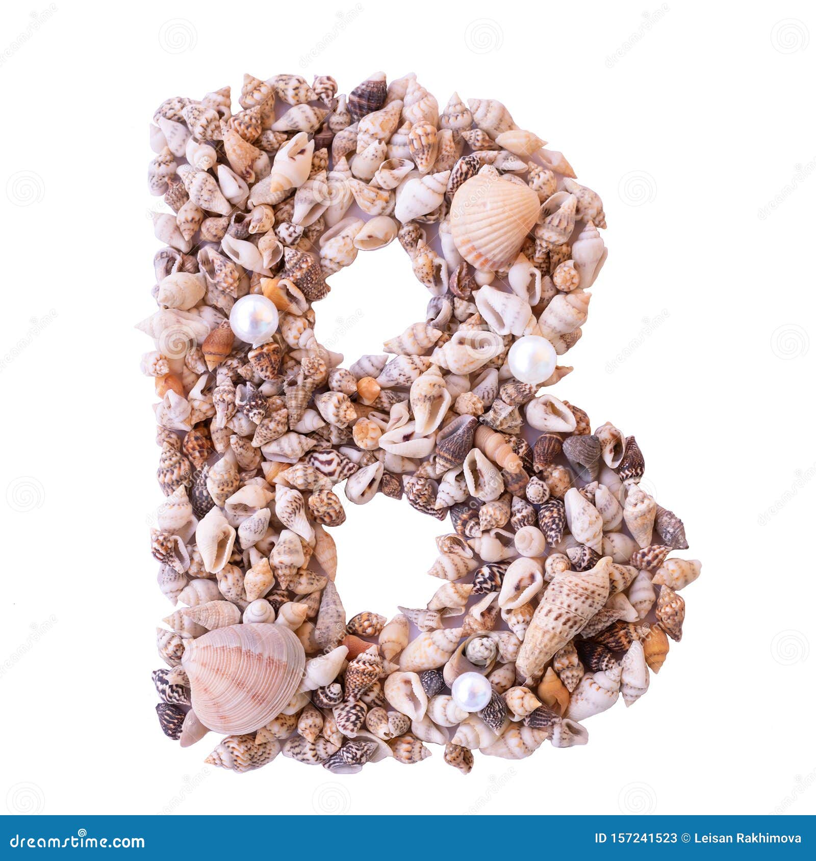 Letter B Made of Tiny Seashells. Stock Image - Image of sign, design ...