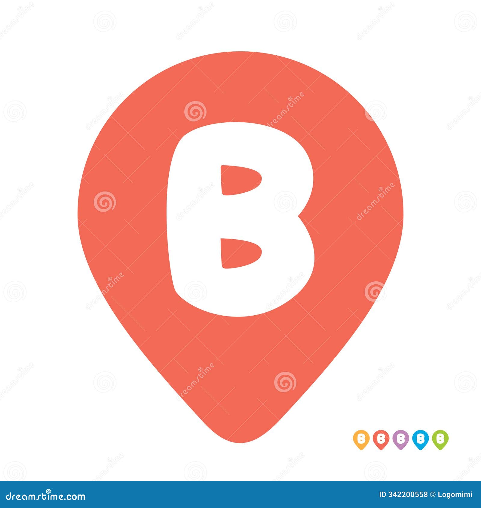 Letter B Map Pin Symbol, Initial B Location Pin Pointer Icon Vector ...
