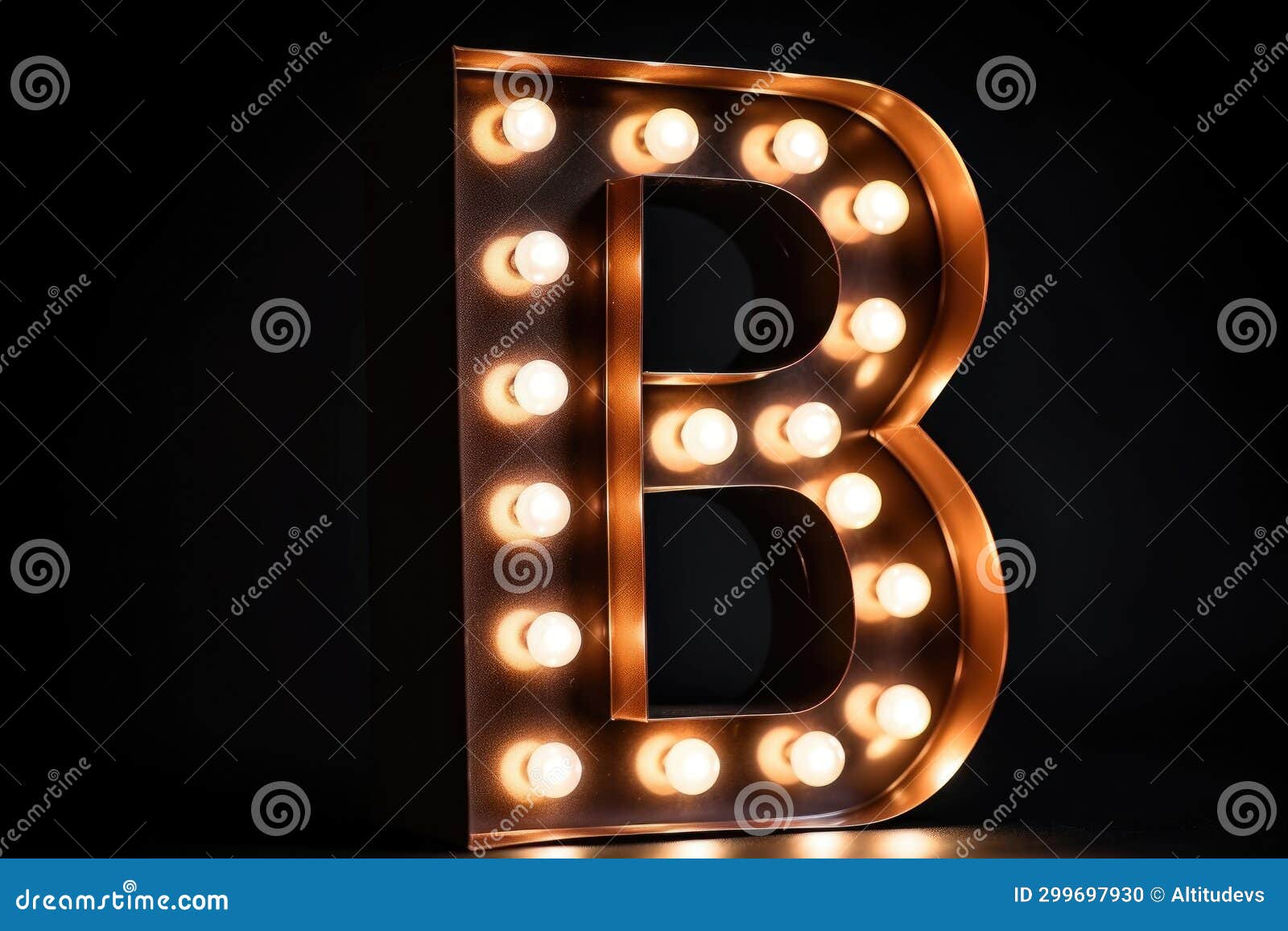 Letter B, Marquee Lights Style, on White Background Stock Photo - Image ...