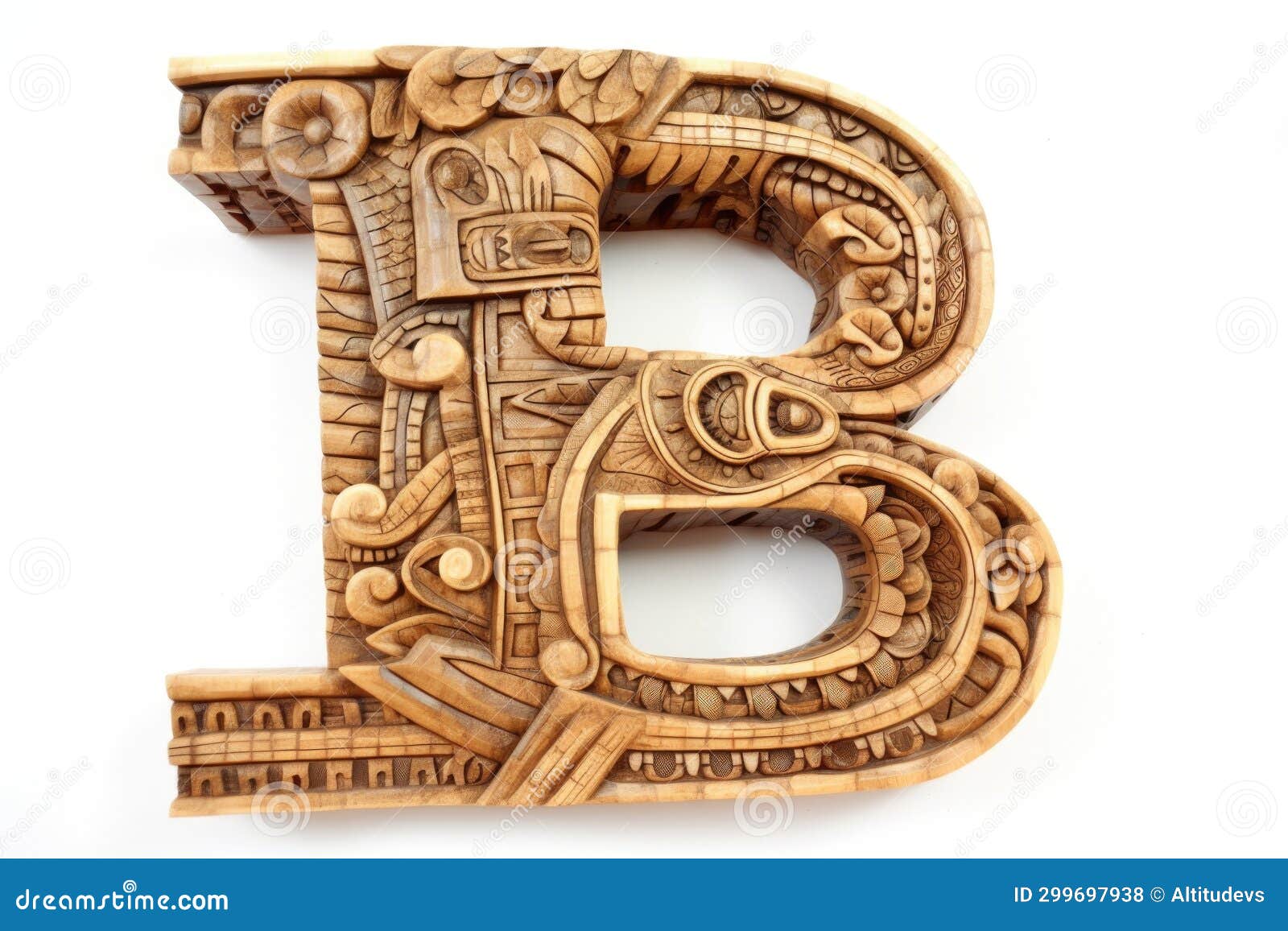 Letter B, Mayan Style, on White Background Stock Photo - Image of type ...