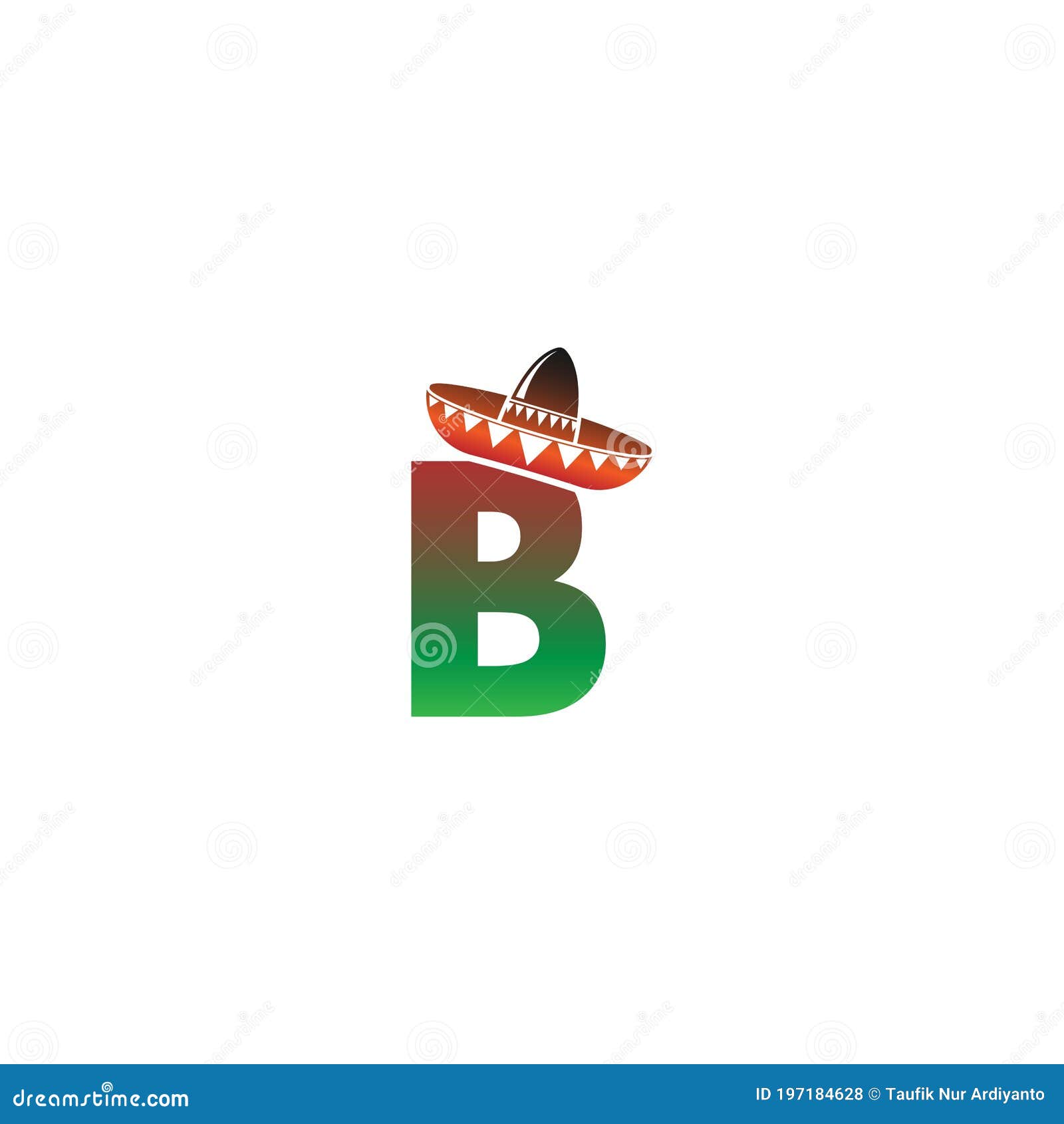 Letter B Mexican Hat Concept Design Stock Vector - Illustration of ...