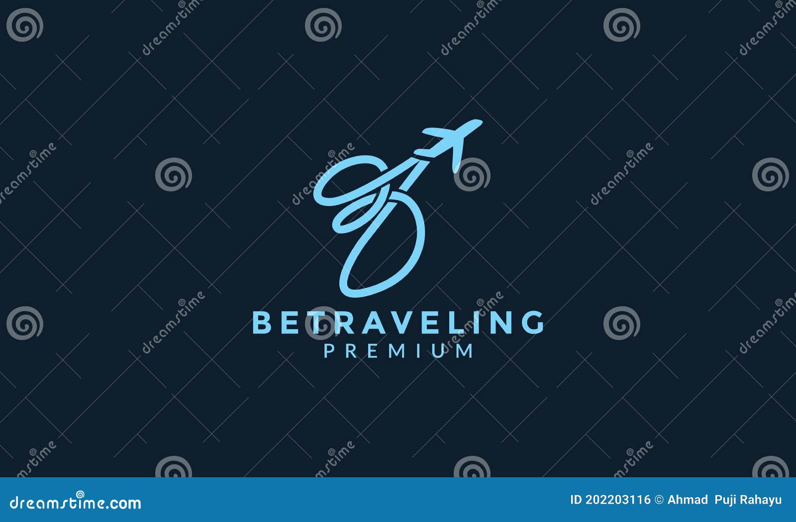 Letter B Modern Line with Airplane Fly Logo Icon Vector Illustration ...