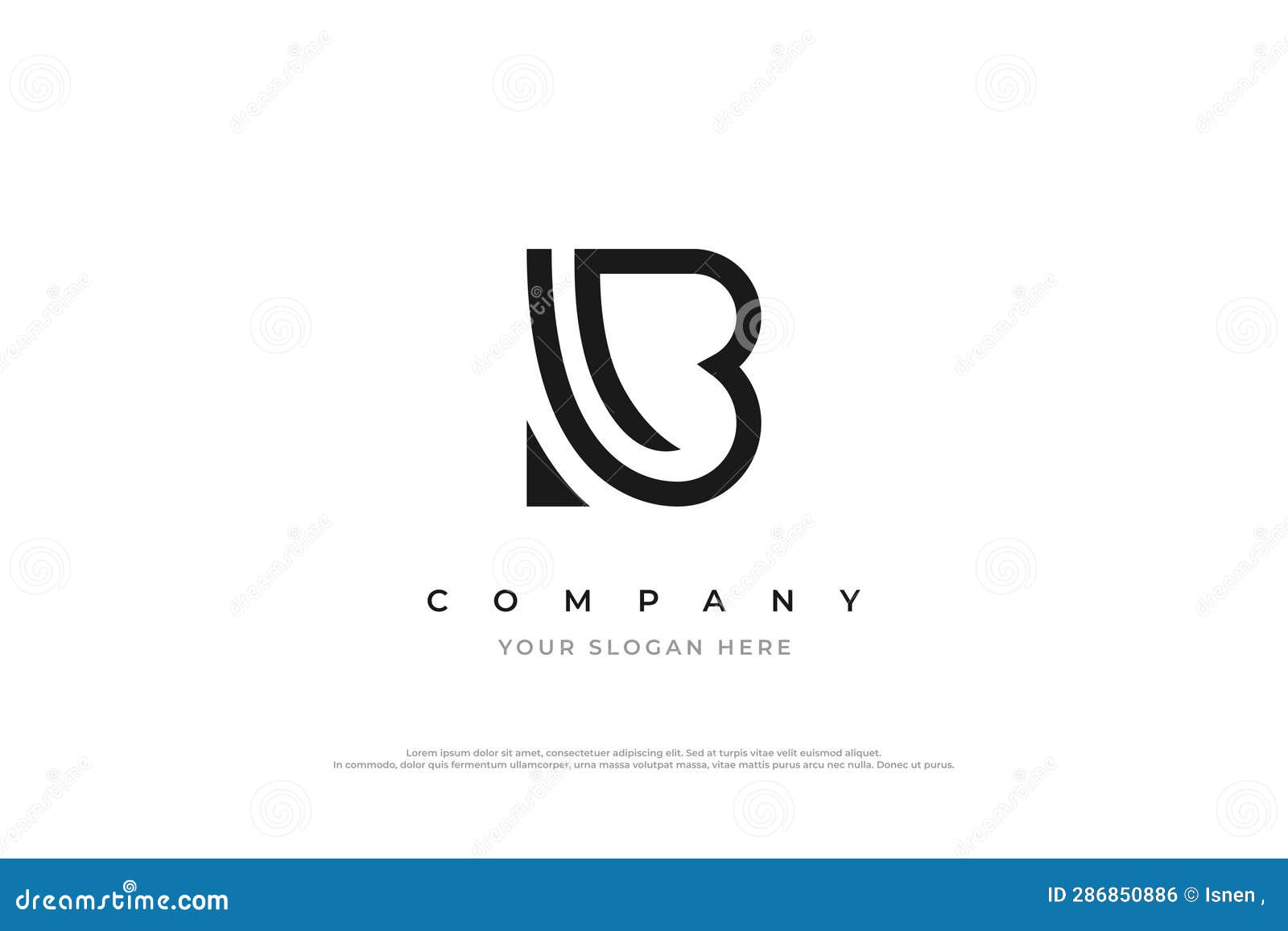 Letter B Monogram Logo Design Stock Illustration - Illustration of ...