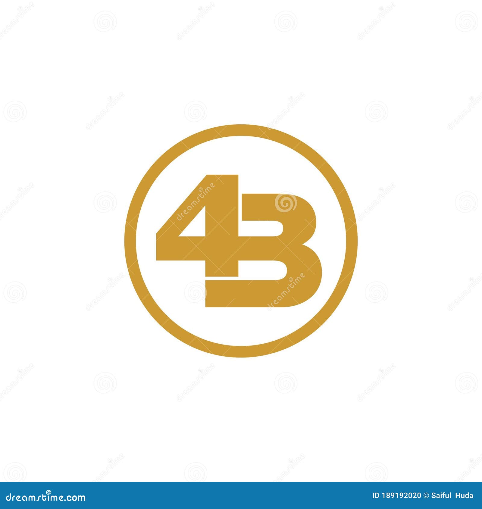 Letter 4B Monogram Logo Icon Design Vector. Stock Vector - Illustration ...