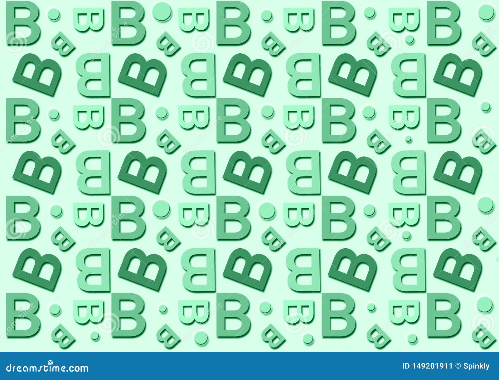 Letter B Pattern in Green Shades Color Background Stock Illustration ...
