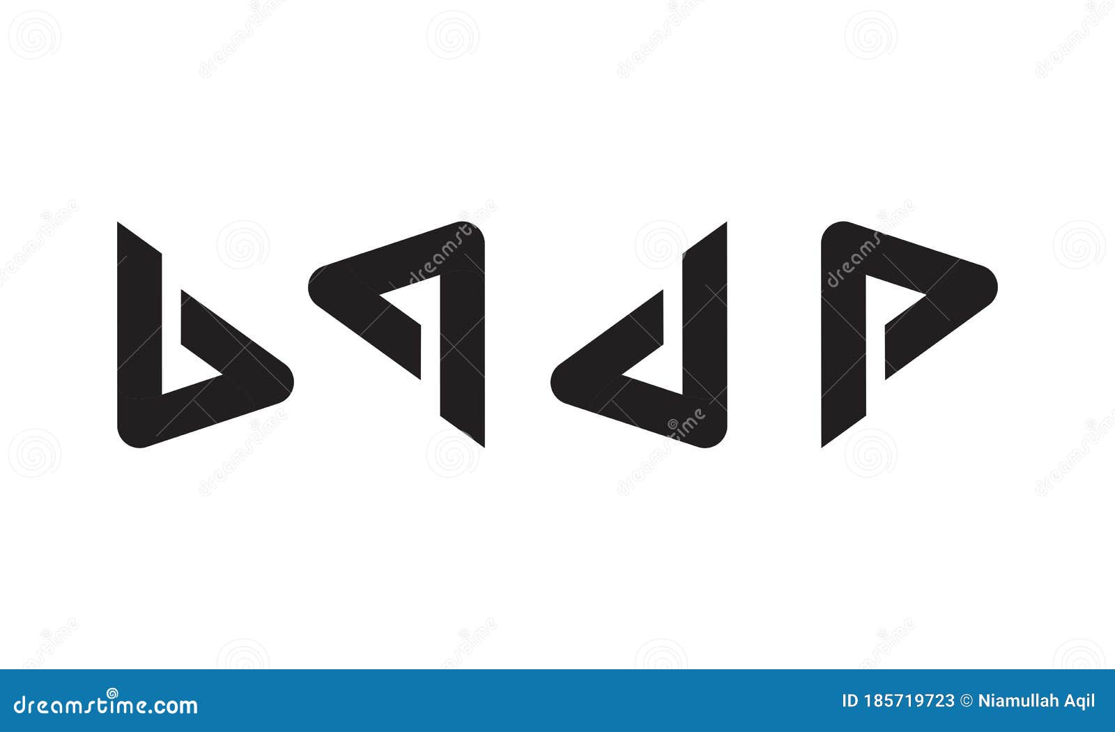 Letter B Q D P stock vector. Illustration of graphicdesign - 185719723