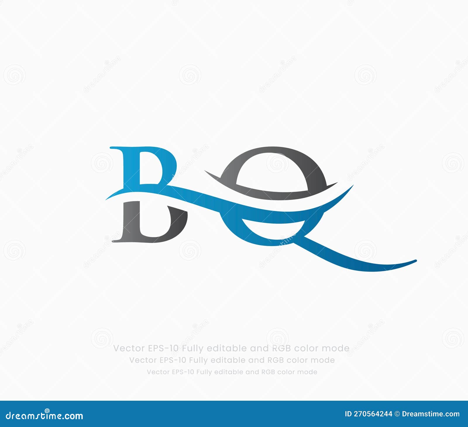 Letter B Q linked logo stock vector. Illustration of computer - 270564244