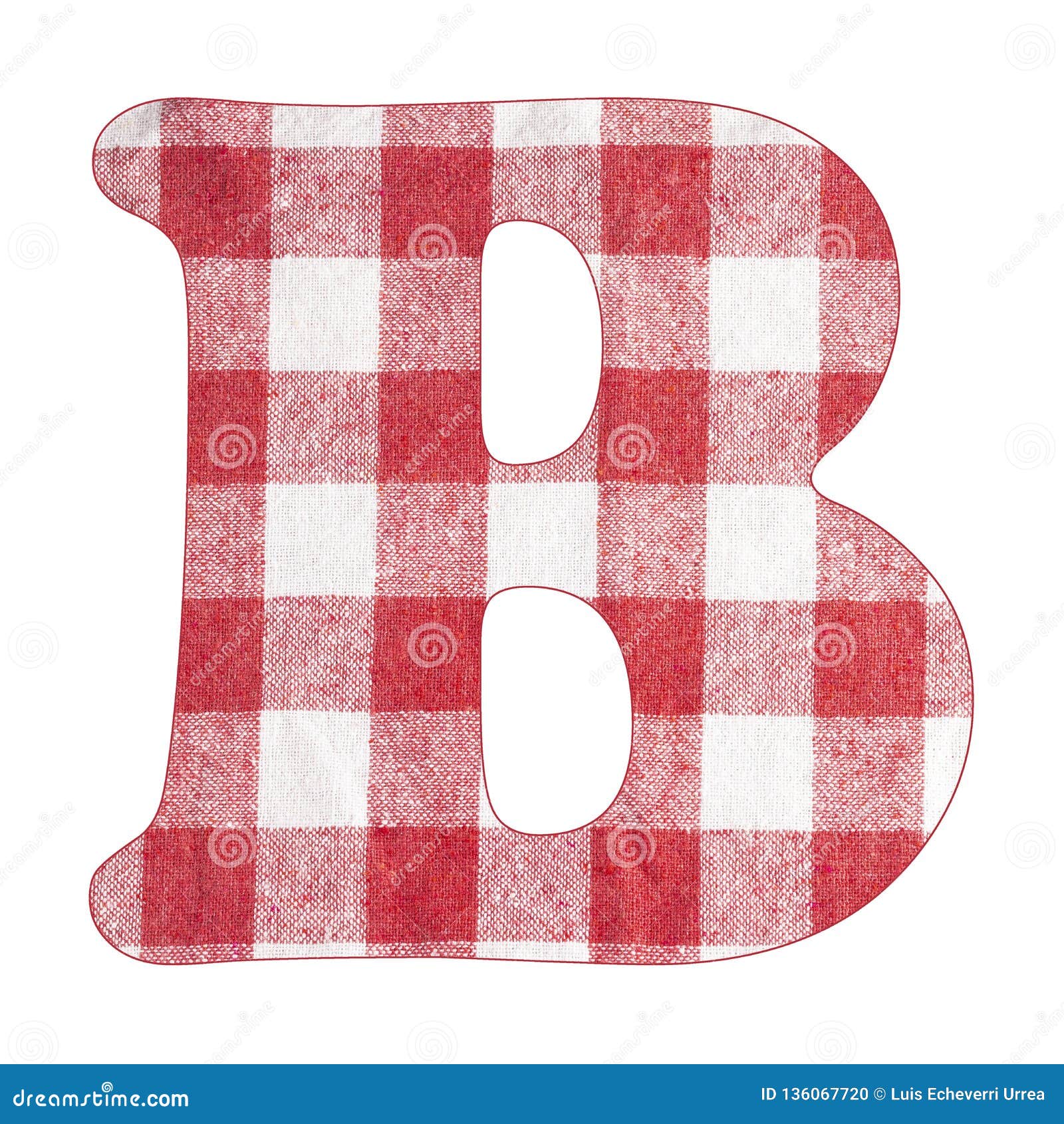 Letter B - Red Checkered Napkin Background - Top View Stock ...